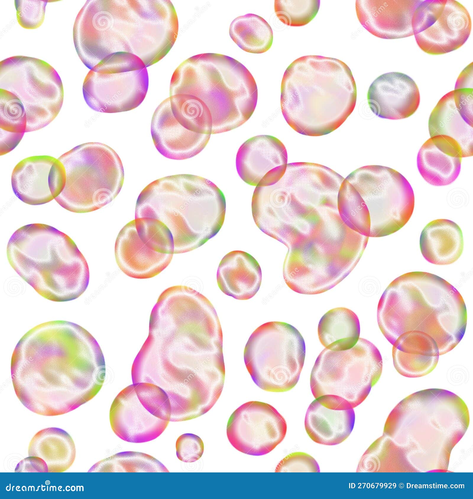 Holographic Pink Rainbow Soap Bubbles Pattern Stock Image - Image of ...