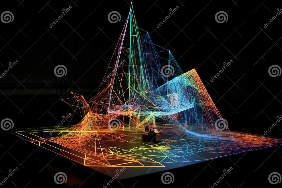 Holographic Projections of Complex Data Stock Illustration ...