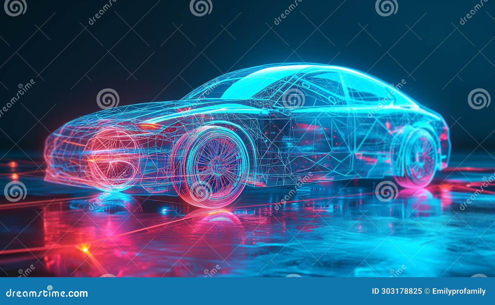 Holographic Projections of Machine Designs in Futuristic Tech Lab Stock ...