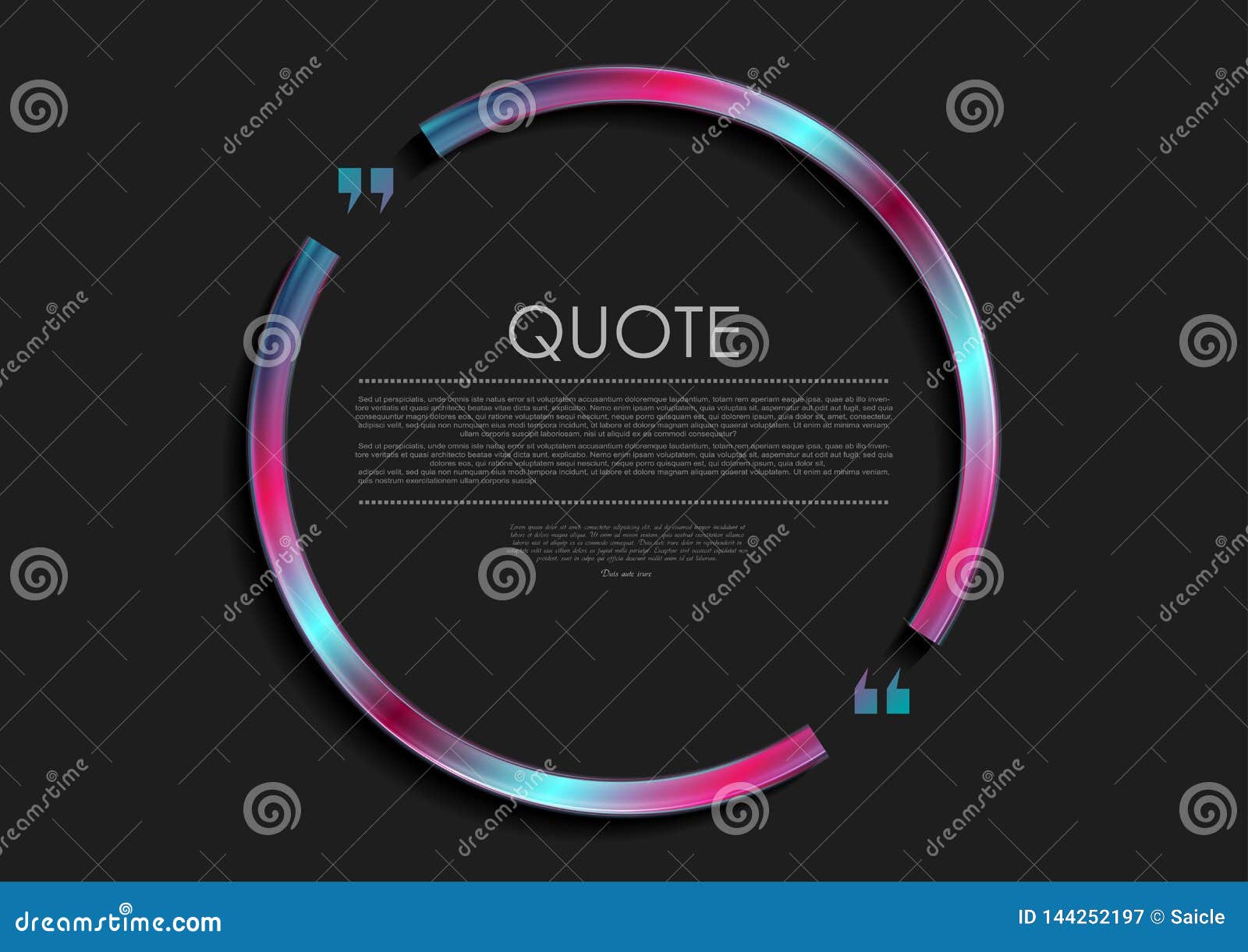 Holographic Quote Speech Bubble Circle Frame Design Stock Vector ...