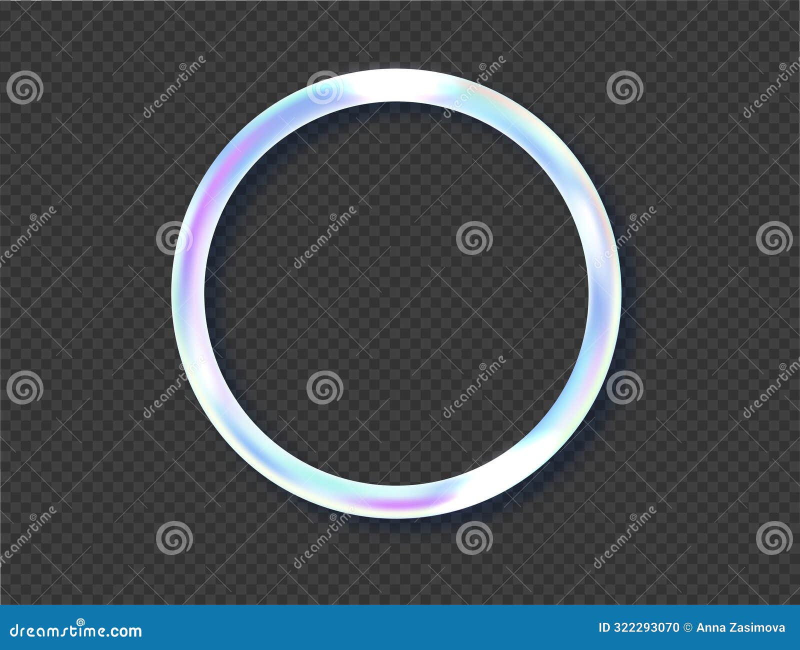 Holographic Reflections Circle Frame With Prism Light Effect. Vector ...
