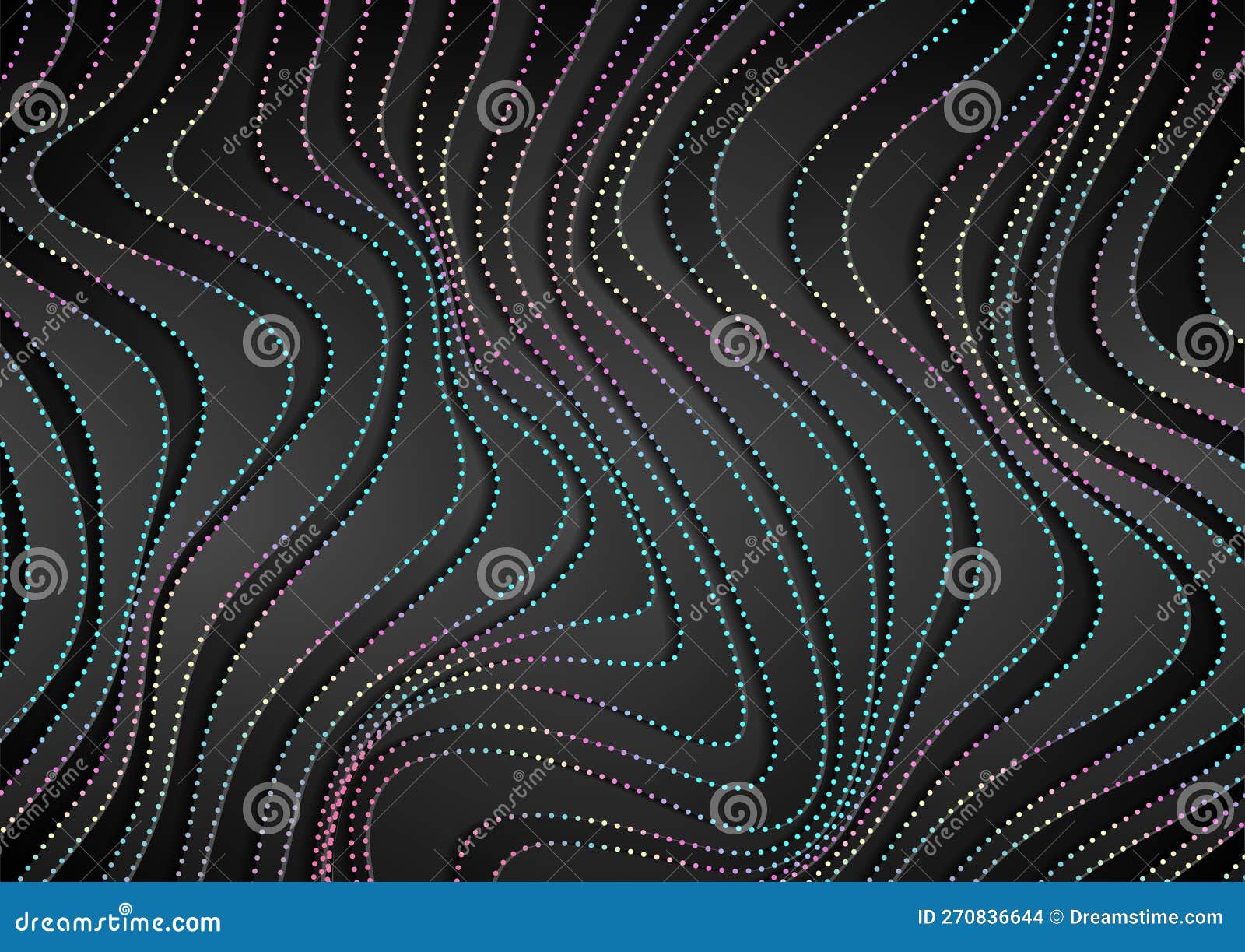 Holographic Refracted Wavy Dotted Lines Abstract Background Stock ...