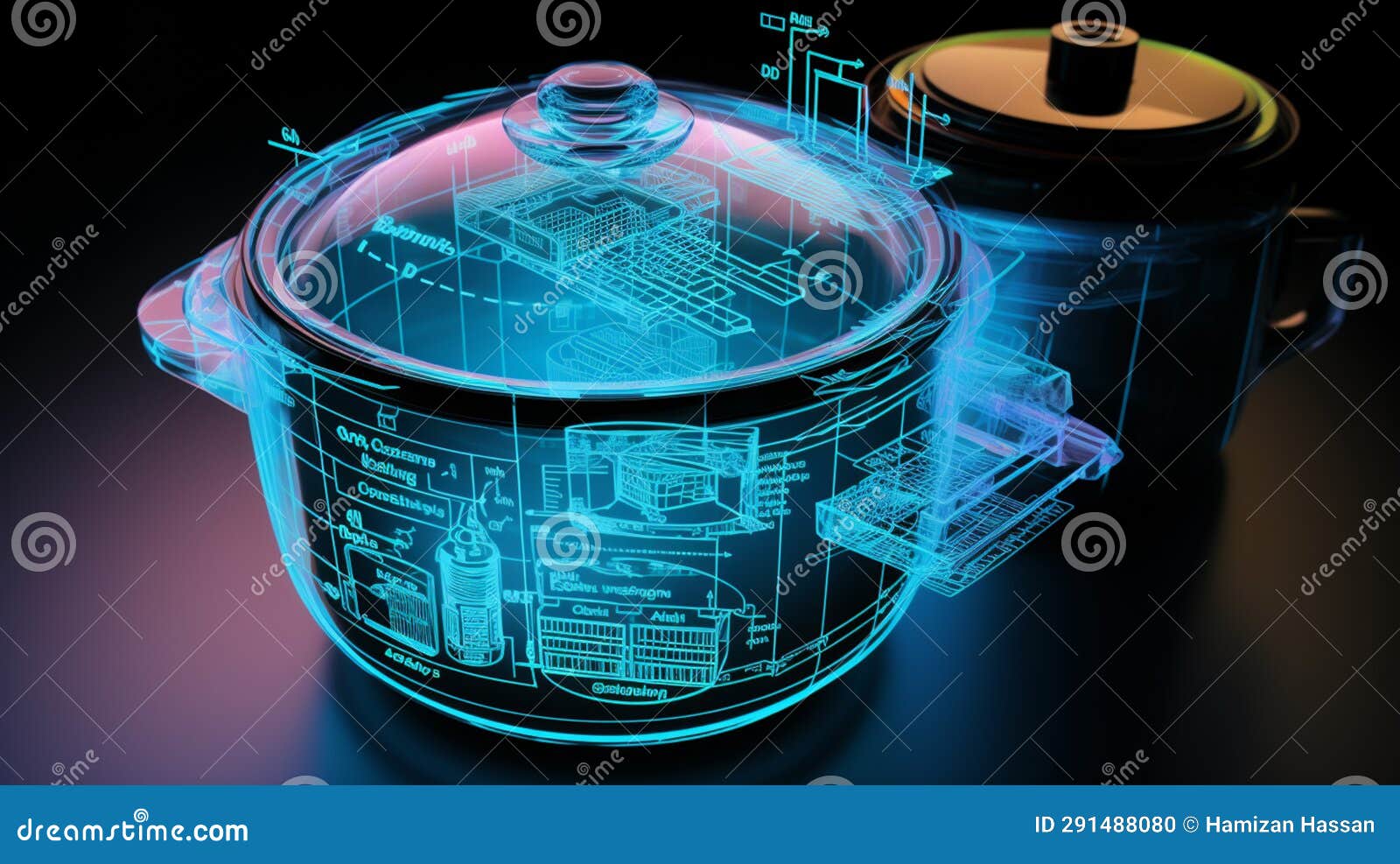 Holographic Rice Cooker - Sleek, Compact Appliance with a Digital ...