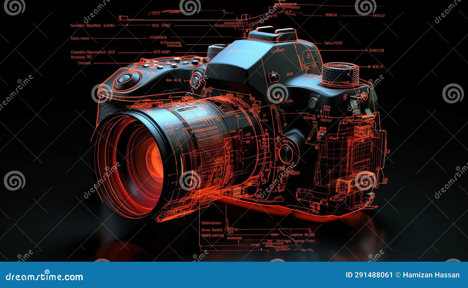 Holographic SLR Camera - a Rectangular Device with a Lens, Viewfinder ...