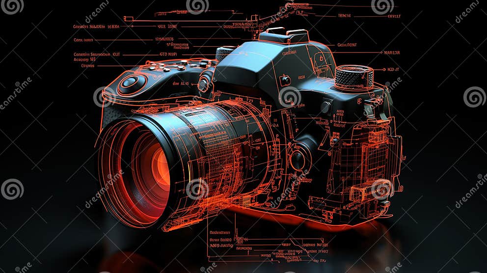 Holographic SLR Camera - a Rectangular Device with a Lens, Viewfinder ...