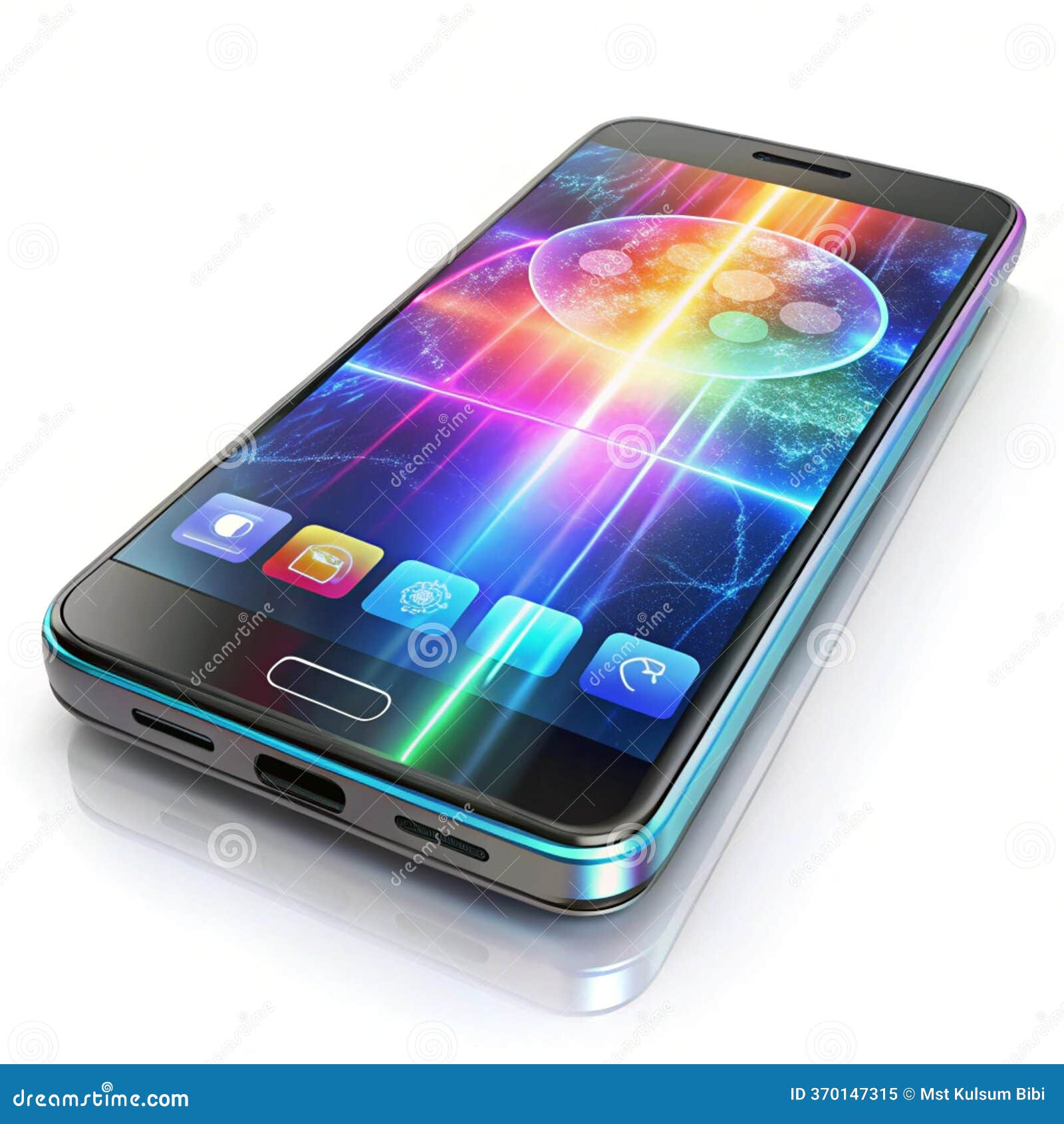 Holographic Smartphone With Animated Touchscreen Interactions Stock ...