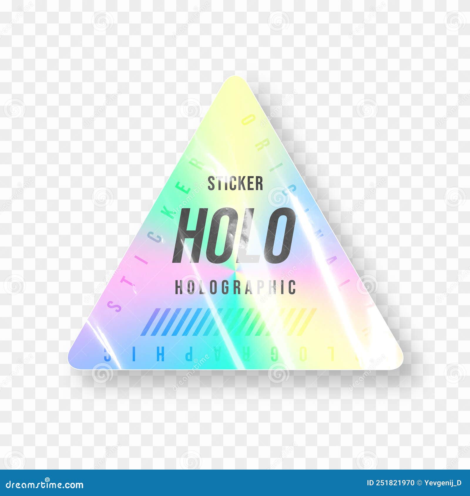 Holographic Sticker Mockup, Triangle Shape. Paper Holographic Sticker ...