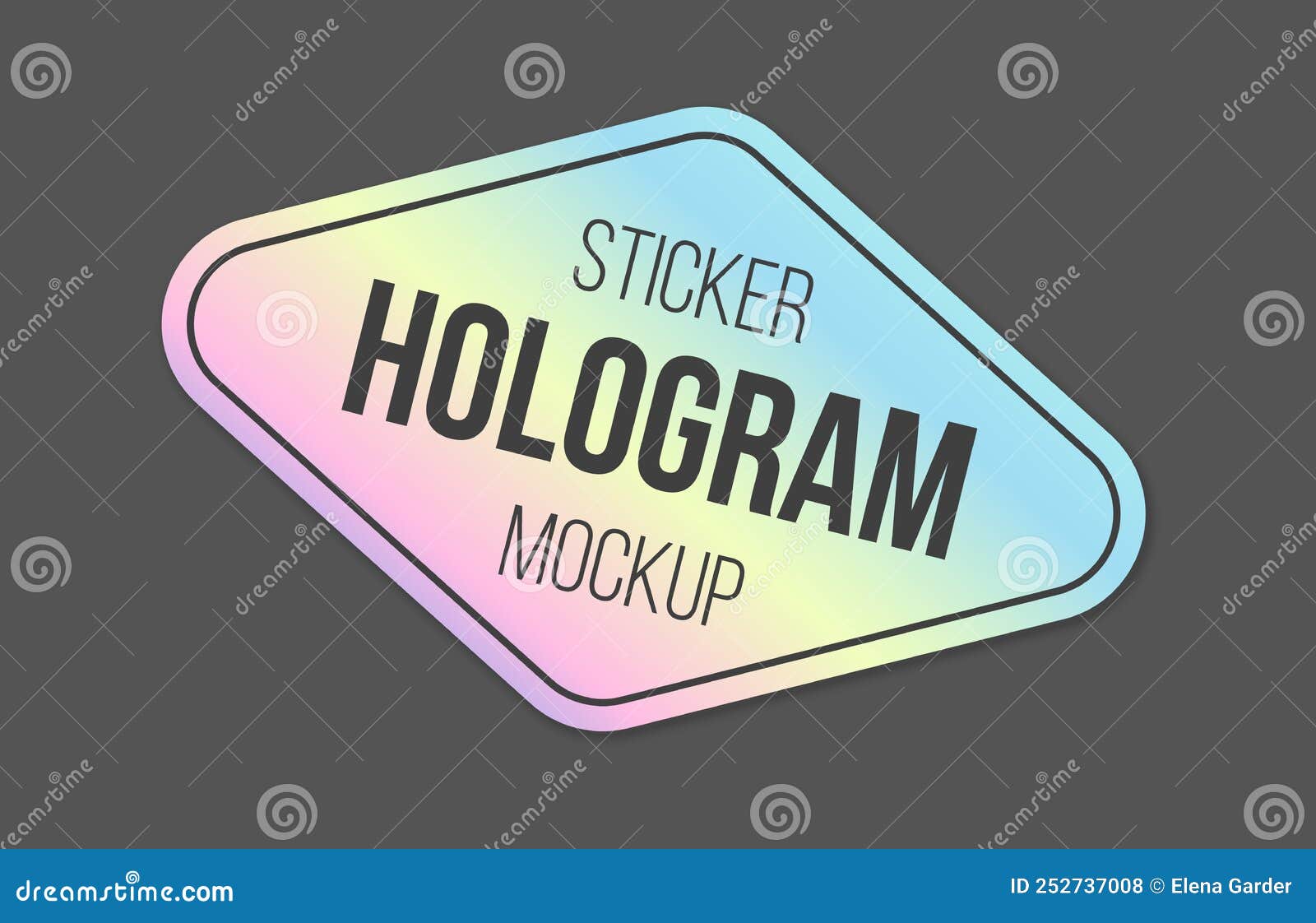 Holographic Stickers Mockup. Realistic Hologram Labels Of Different ...