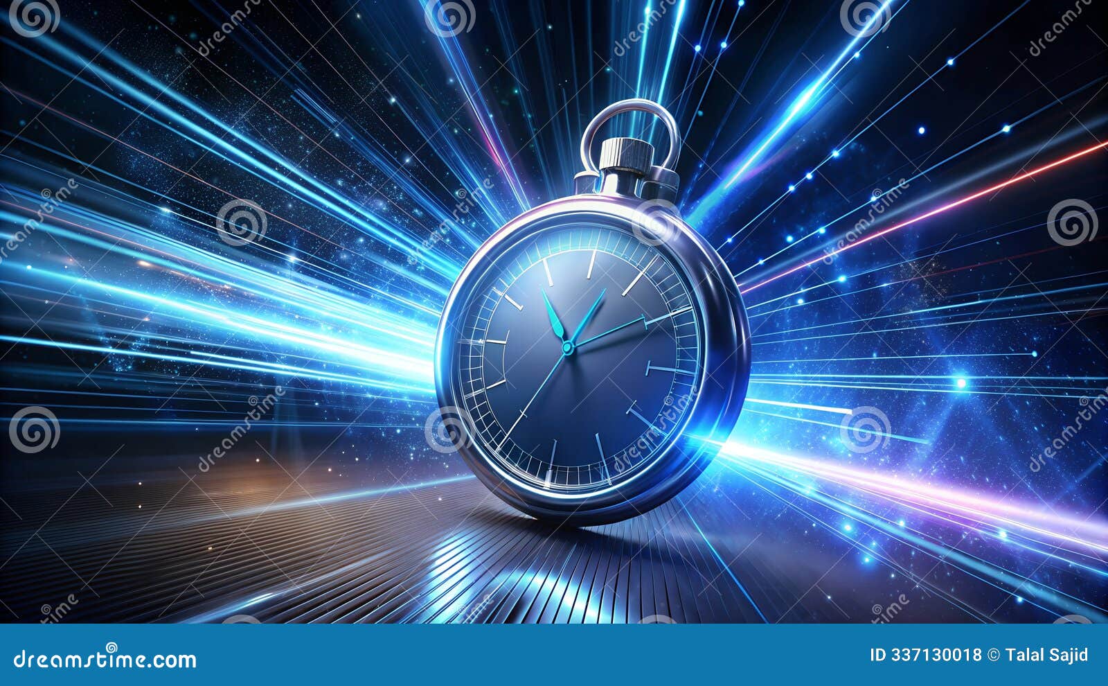 A Holographic Stopwatch Projecting Digital Time on a Surface Stock ...