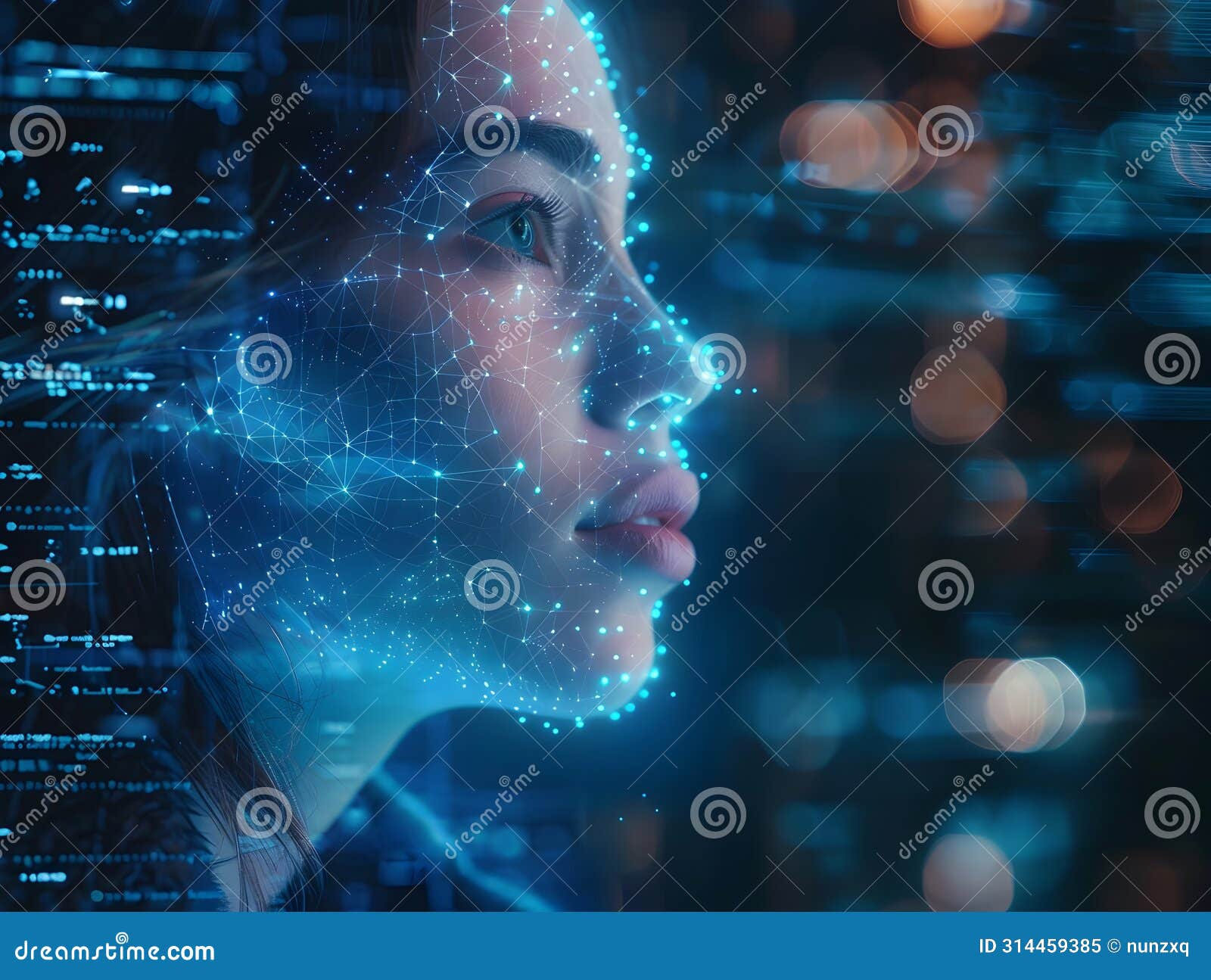 Holographic Technological Interface Visionary Digital Communication of ...