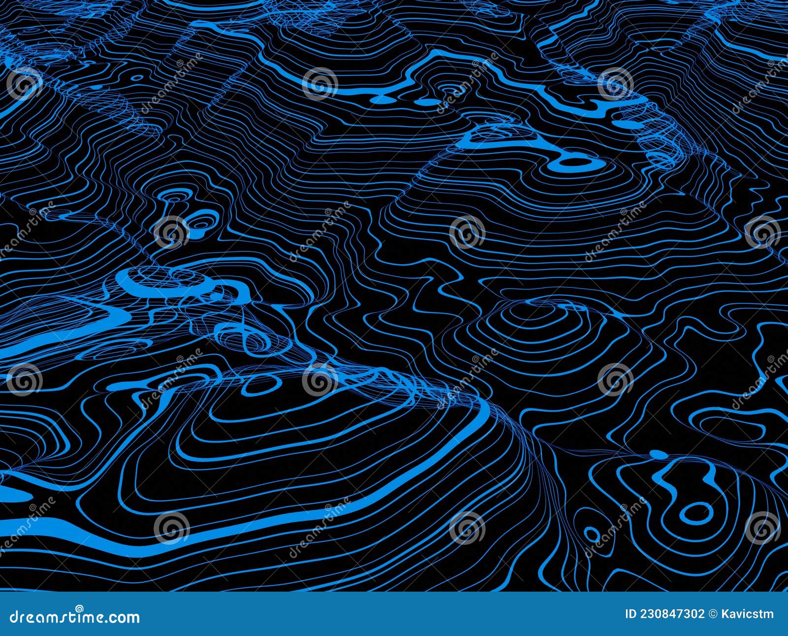 Holographic Topography. Blue Contour Layer Stock Illustration ...