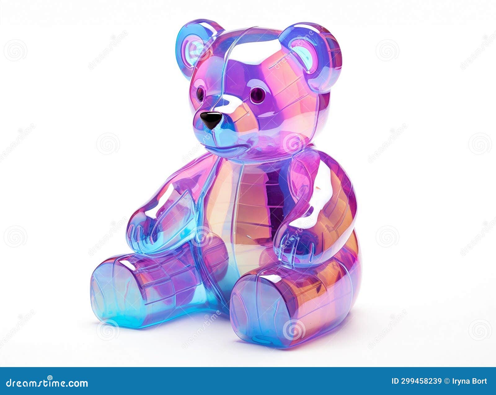 Holographic Translucent Glass Bear, Rainbow Spectroscopy Effect Stock ...