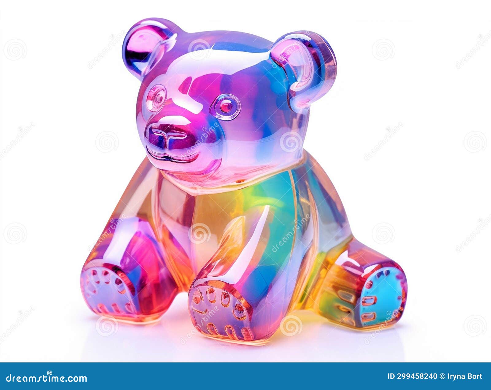Holographic Translucent Glass Bear, Rainbow Spectroscopy Effect Stock ...