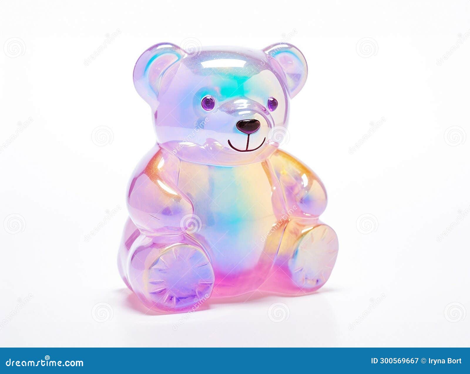 Holographic Translucent Glass Bear, Rainbow Spectroscopy Effect Stock ...