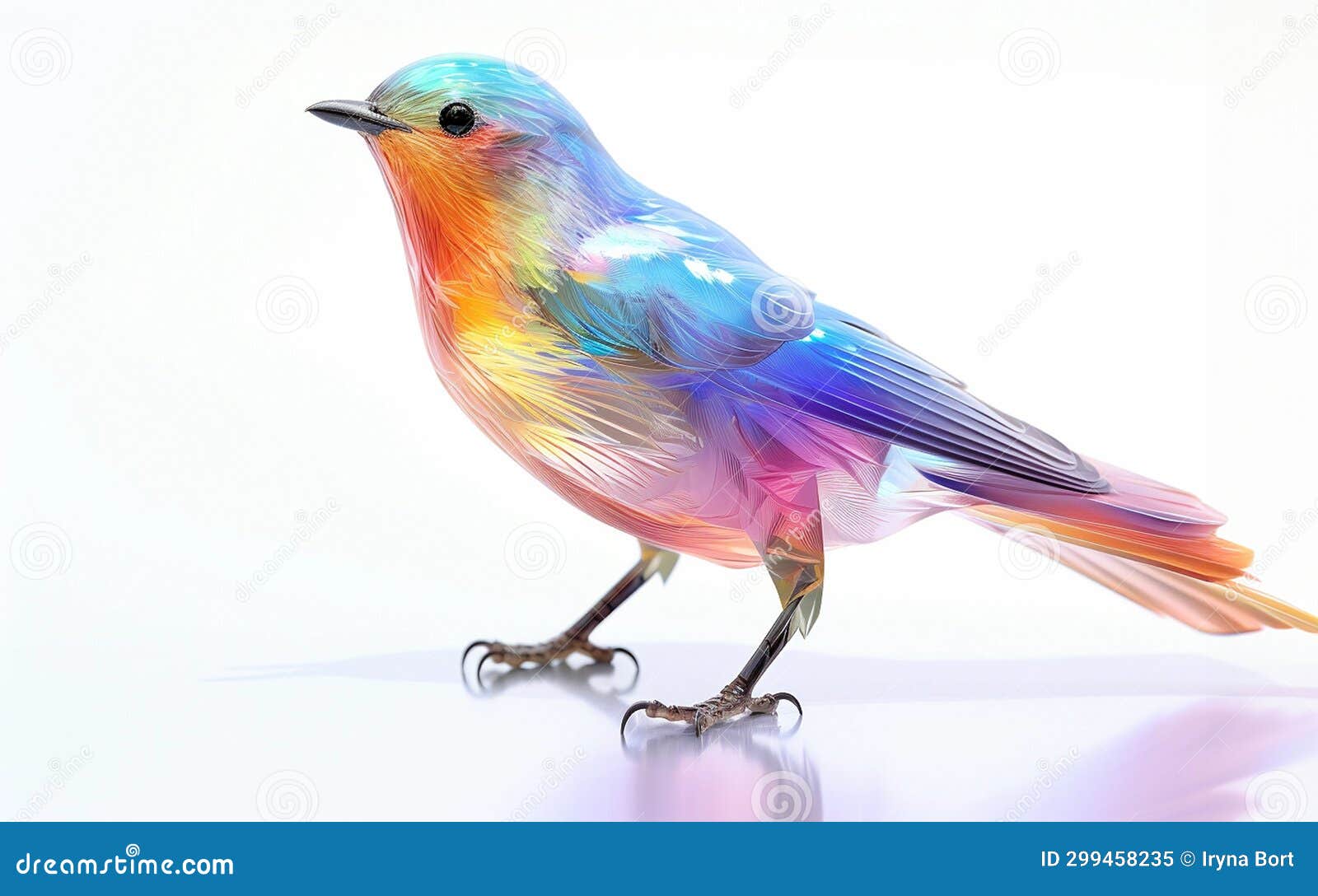 Holographic Translucent Glass Bird, Rainbow Spectroscopy Effect Royalty ...