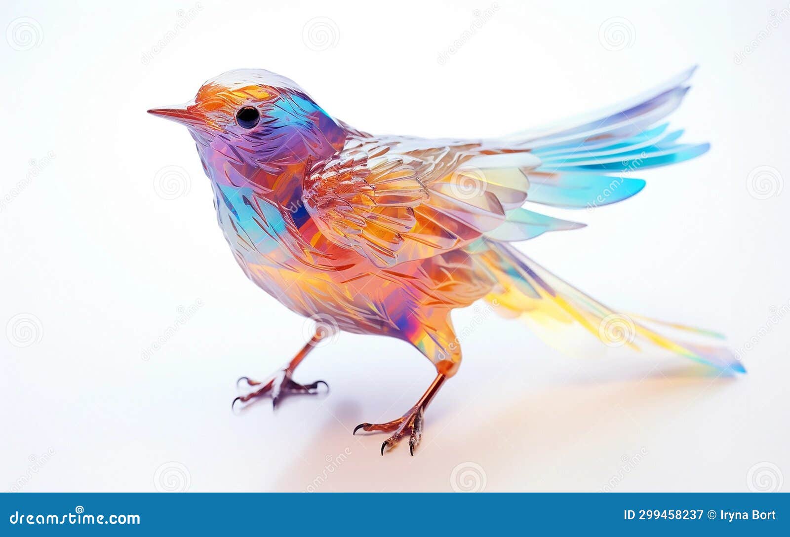 Holographic Translucent Glass Bird, Rainbow Spectroscopy Effect Stock ...