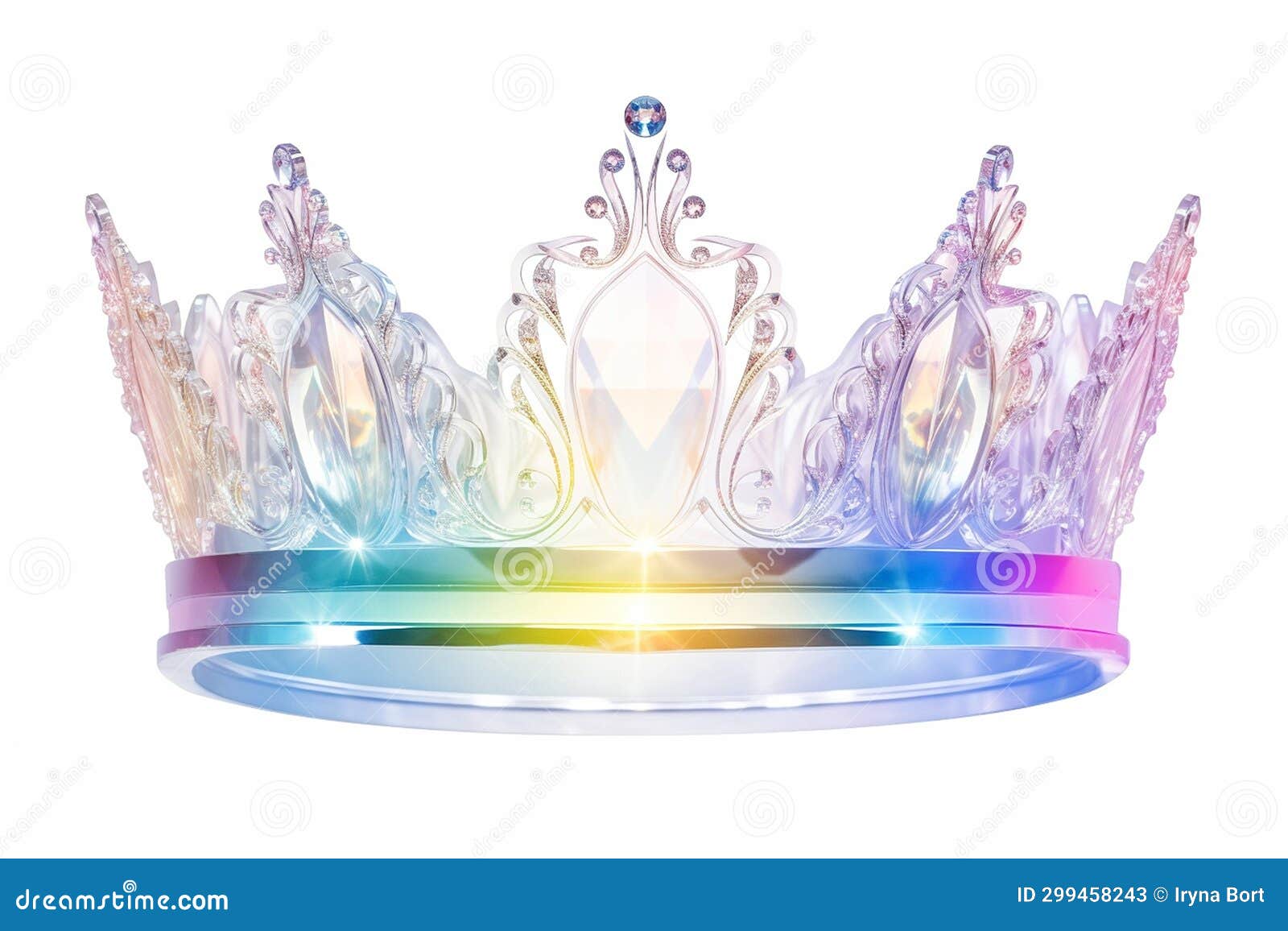 Holographic Translucent Glass Crown, Rainbow Spectroscopy Effect Stock ...