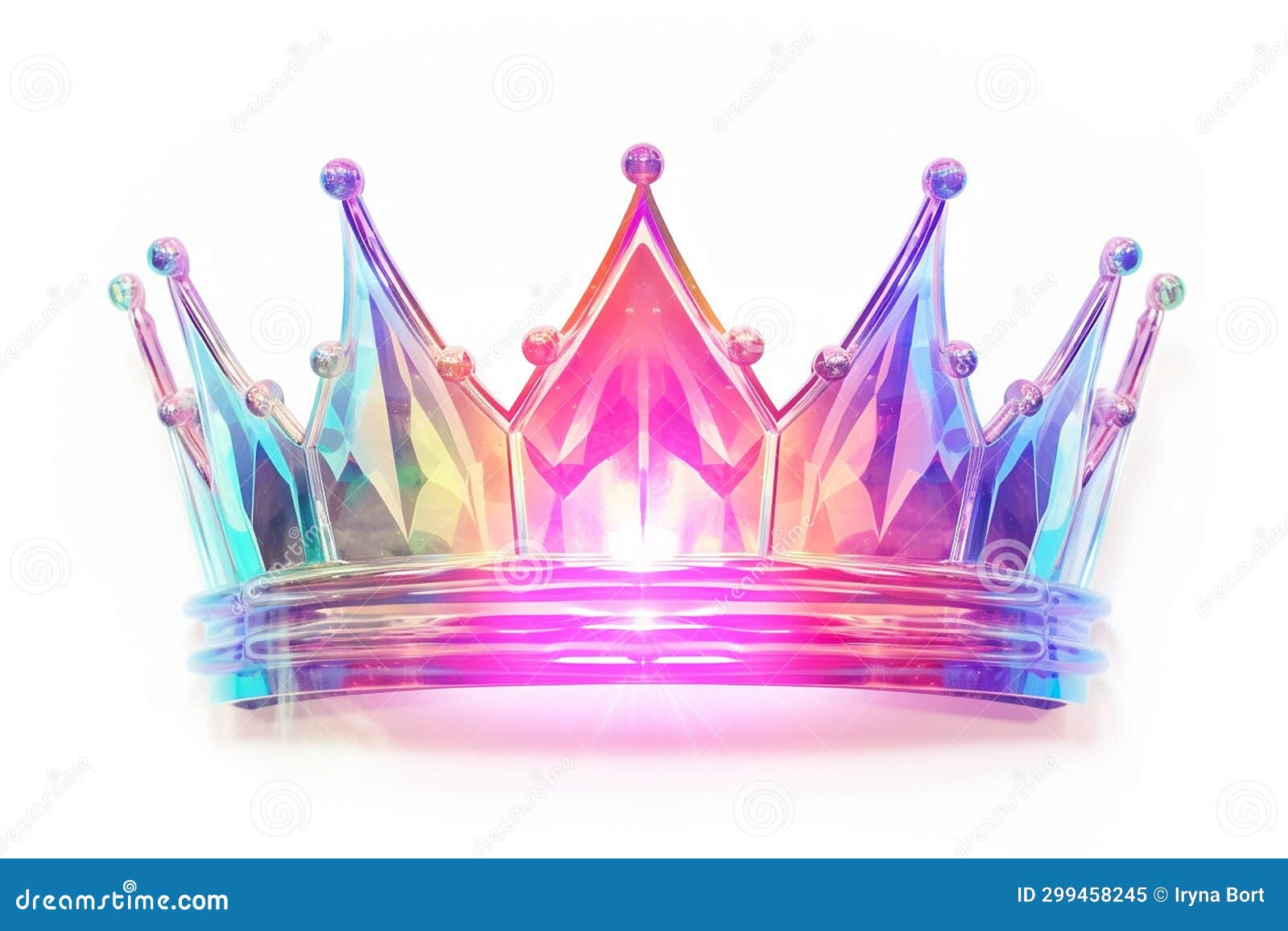 Holographic Translucent Glass Crown, Rainbow Spectroscopy Effect Stock ...