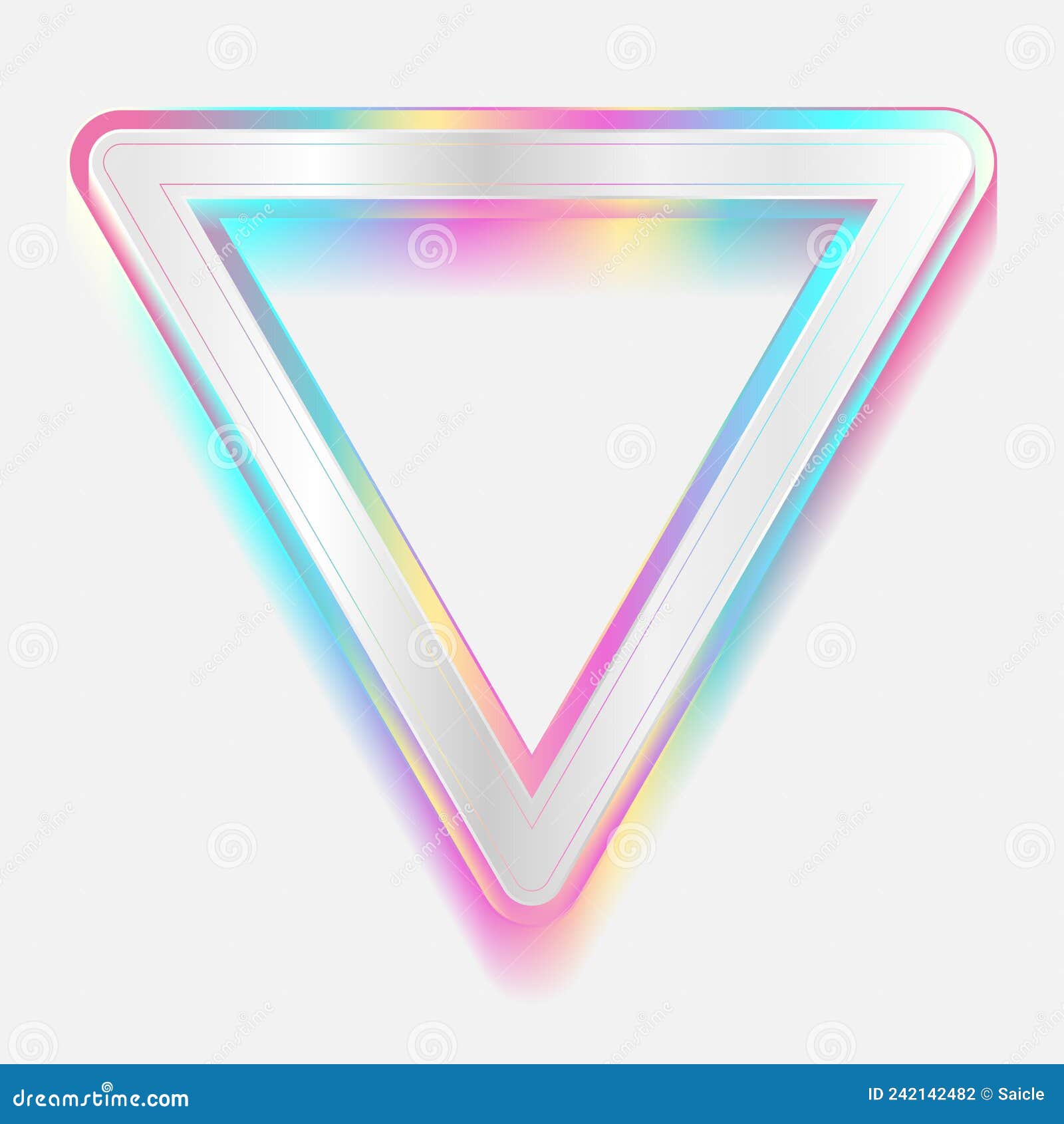 Holographic Triangle Frame Geometric Abstract Tech Background Stock ...