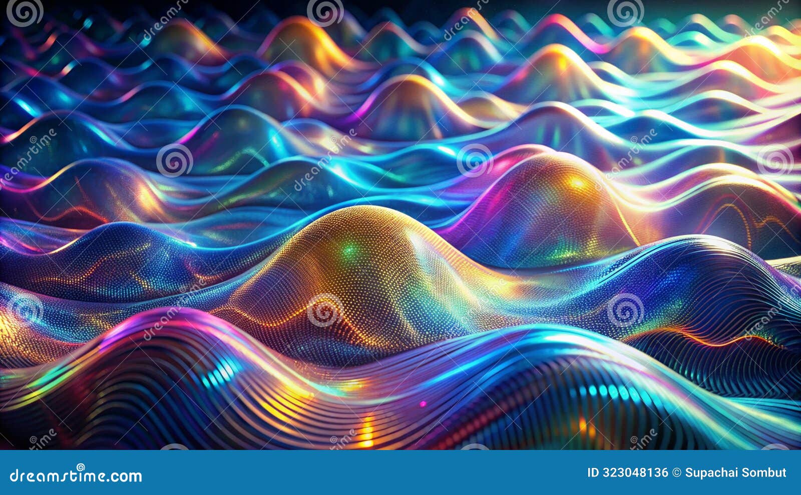 Holographic Waves Revealing Hidden Dimensions AI Generative Stock ...