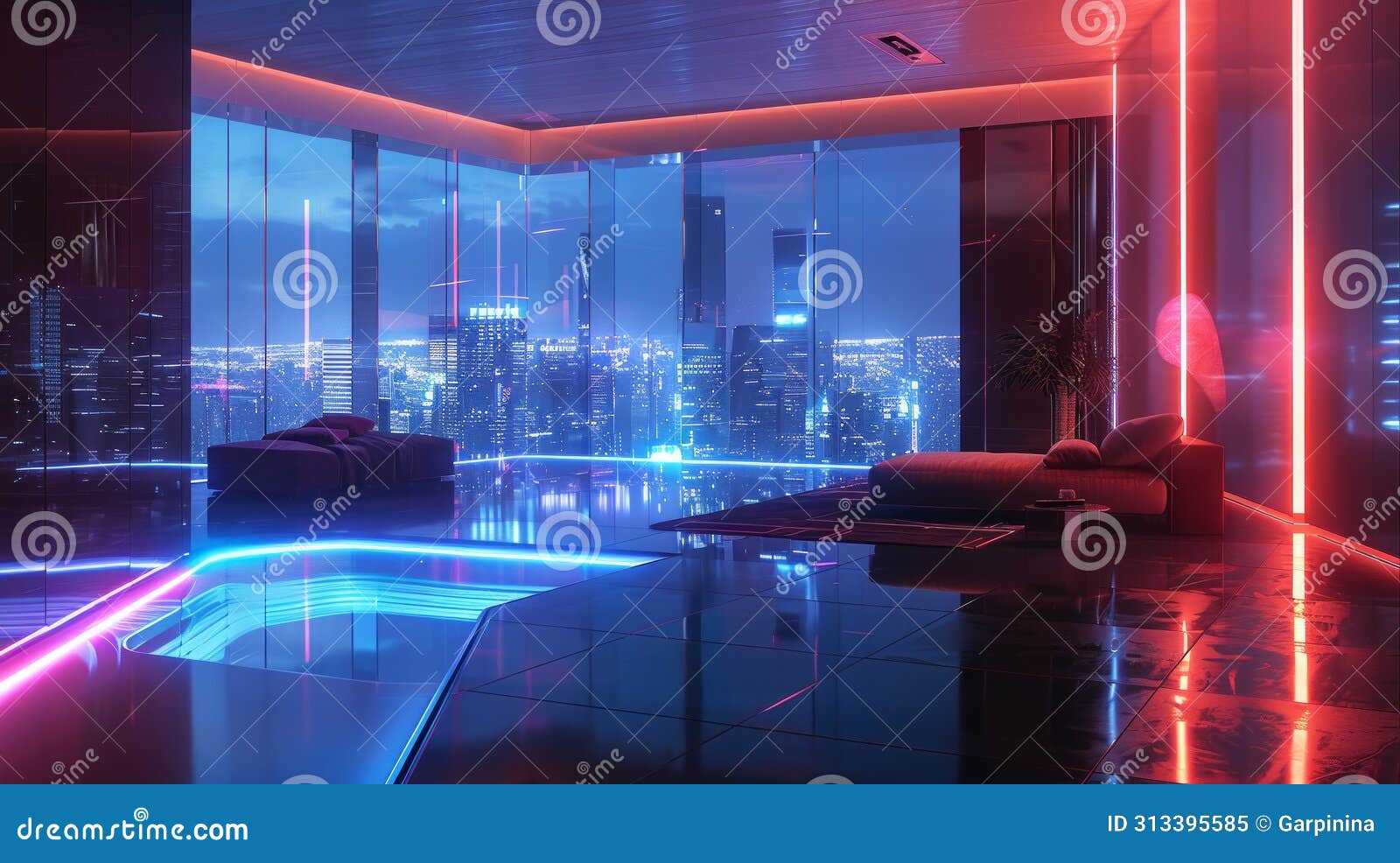 Holographit 3 D Rendering, Room With Advanced Interface Design On A ...