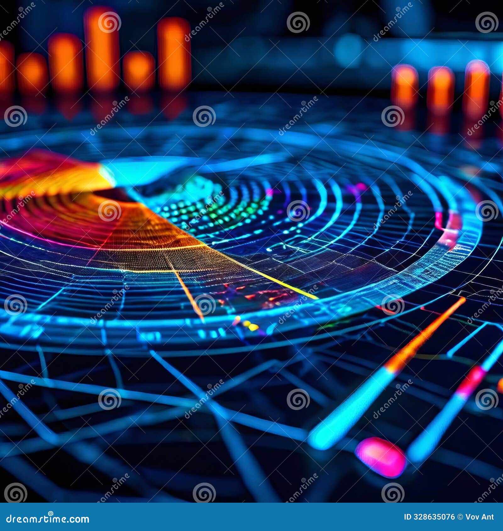 A Holography Image Depicting a Radar Chartshowing the Companys Stock ... A Holography Image Depicting a Radar Chartshowing the Companys Stock ...