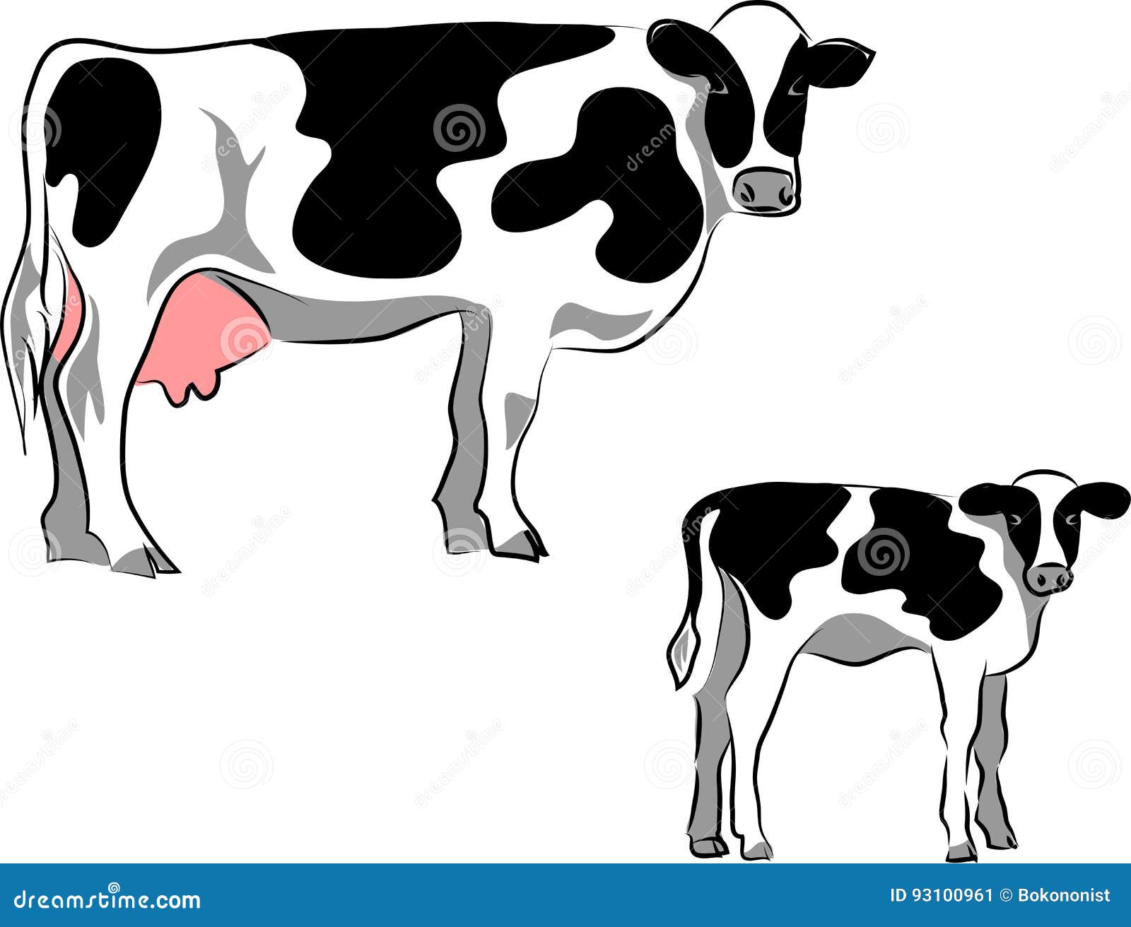 Holstein cattle stock vector. Illustration of milk, young - 93100961