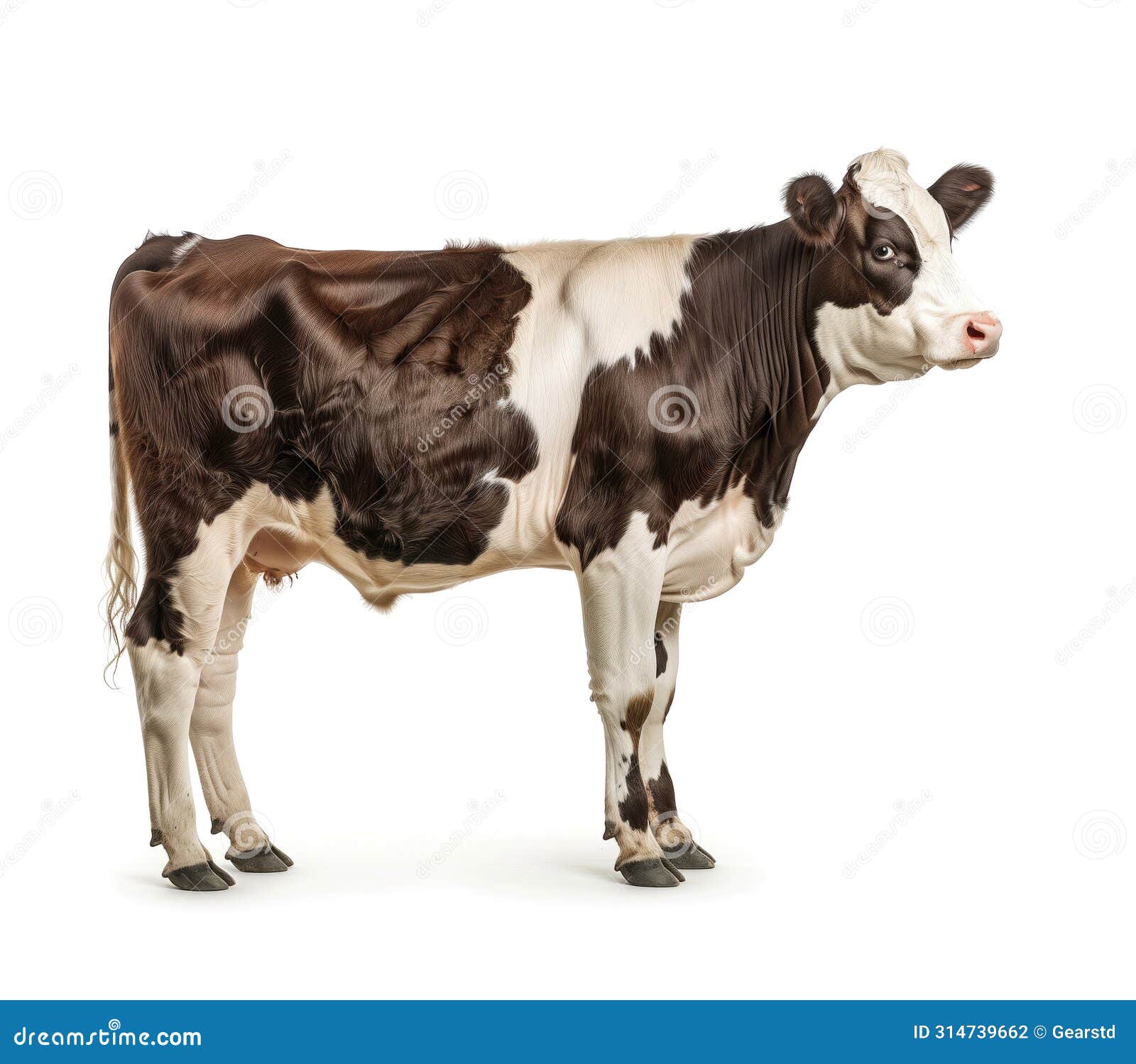 Grazing Holstein Cow Looking Backward Stock Photo - Image of ...