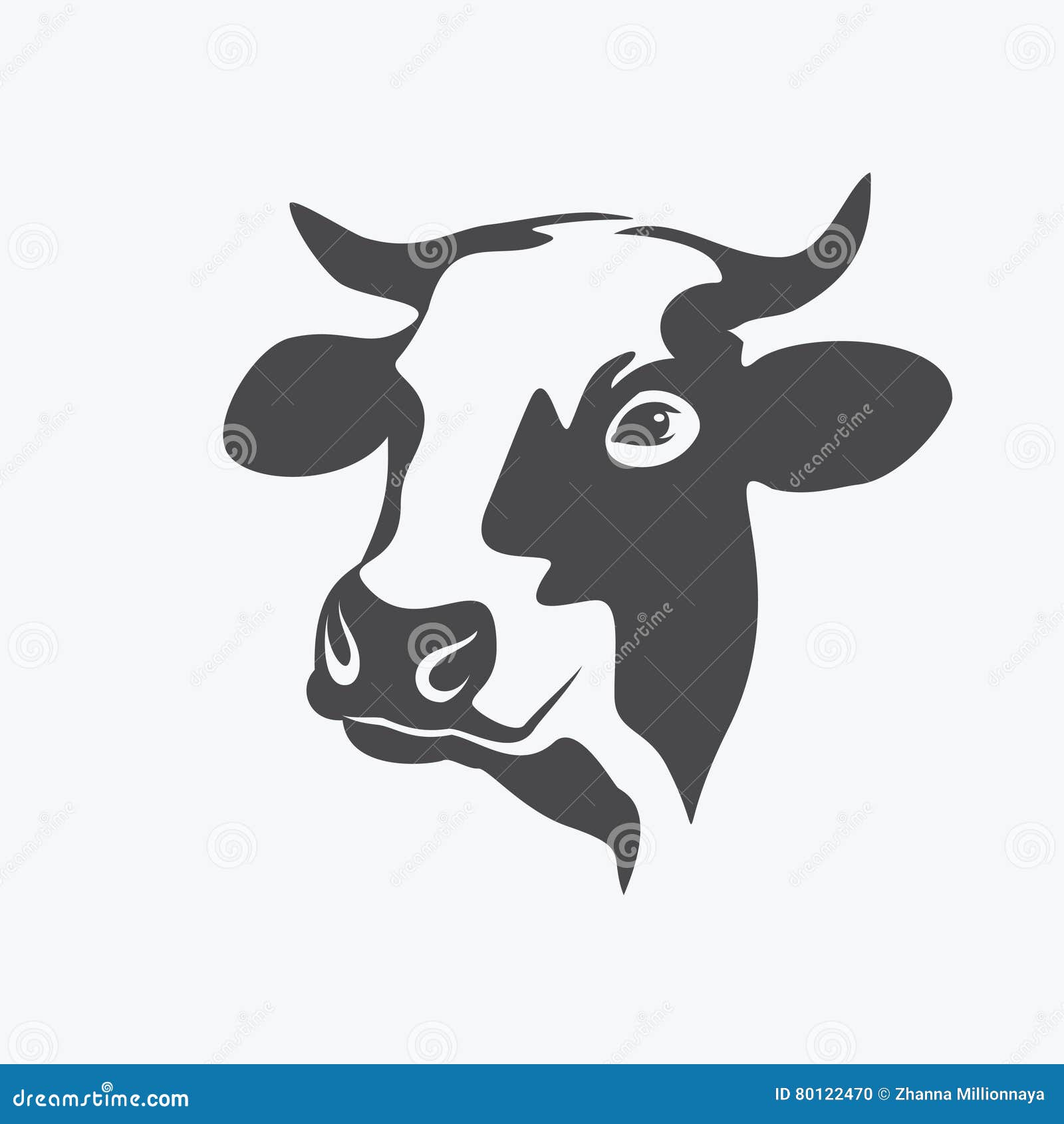 Holstein cow portrait stock vector. Illustration of logotype - 80122470