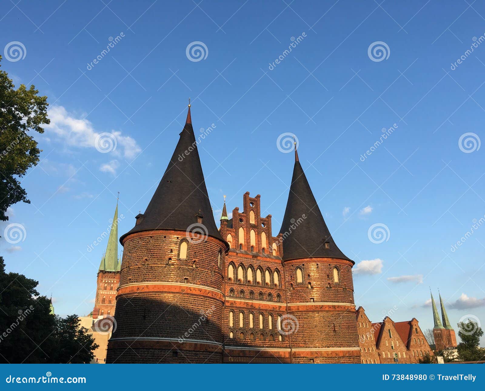 The Holsten Gate stock photo. Image of holstentor, heritage - 73848980