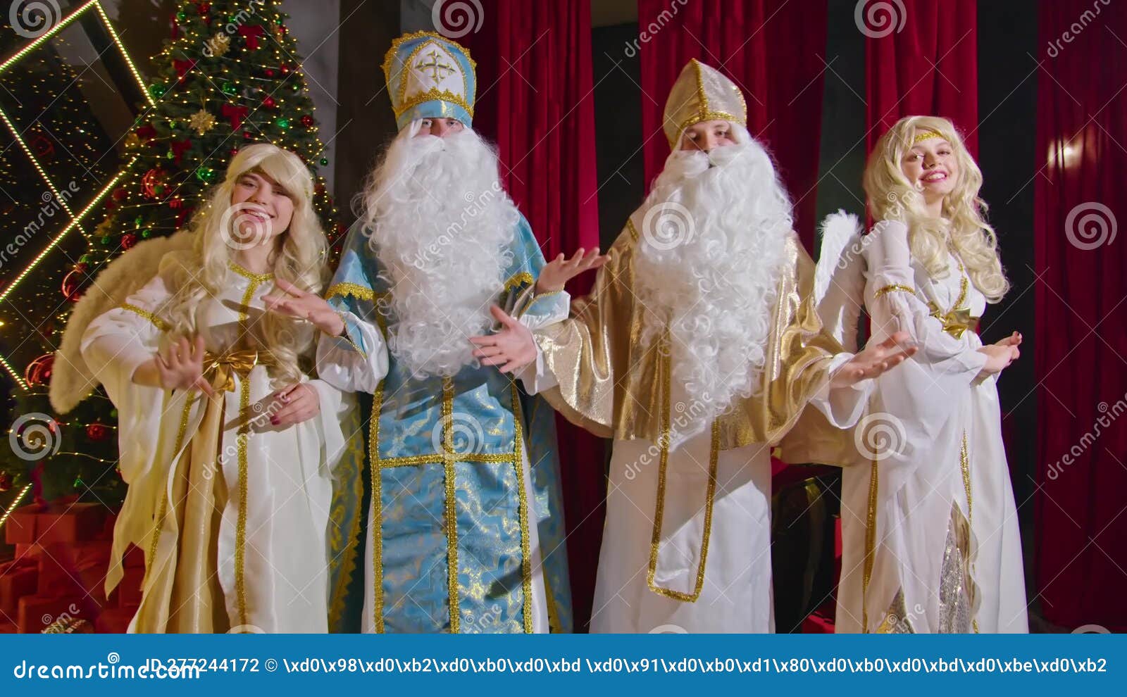 Holy Angels on the Background of the Christmas Tree Stock Footage ...