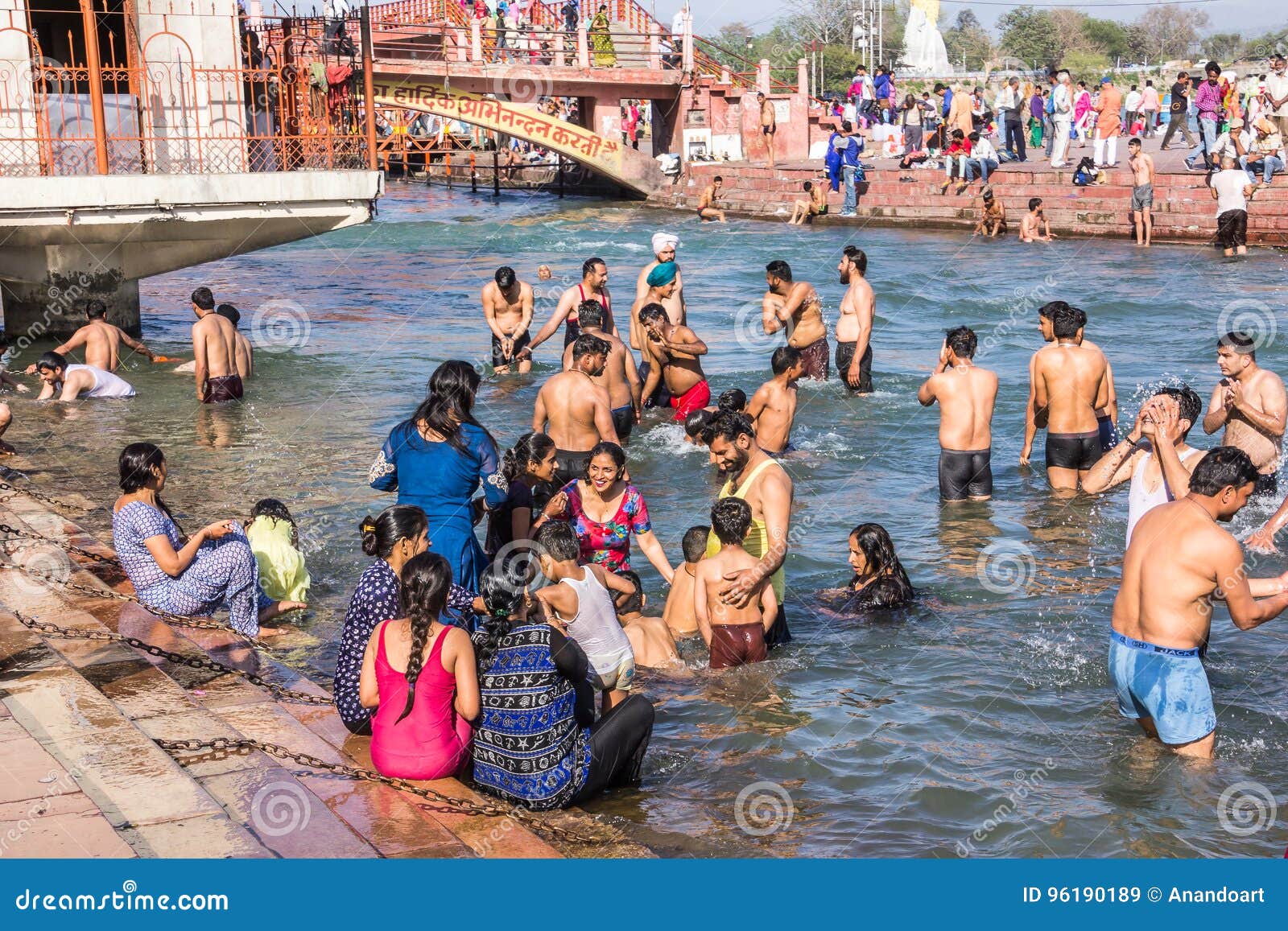 Holy Bath In Ganges River By Devotees Editorial Image | CartoonDealer ...