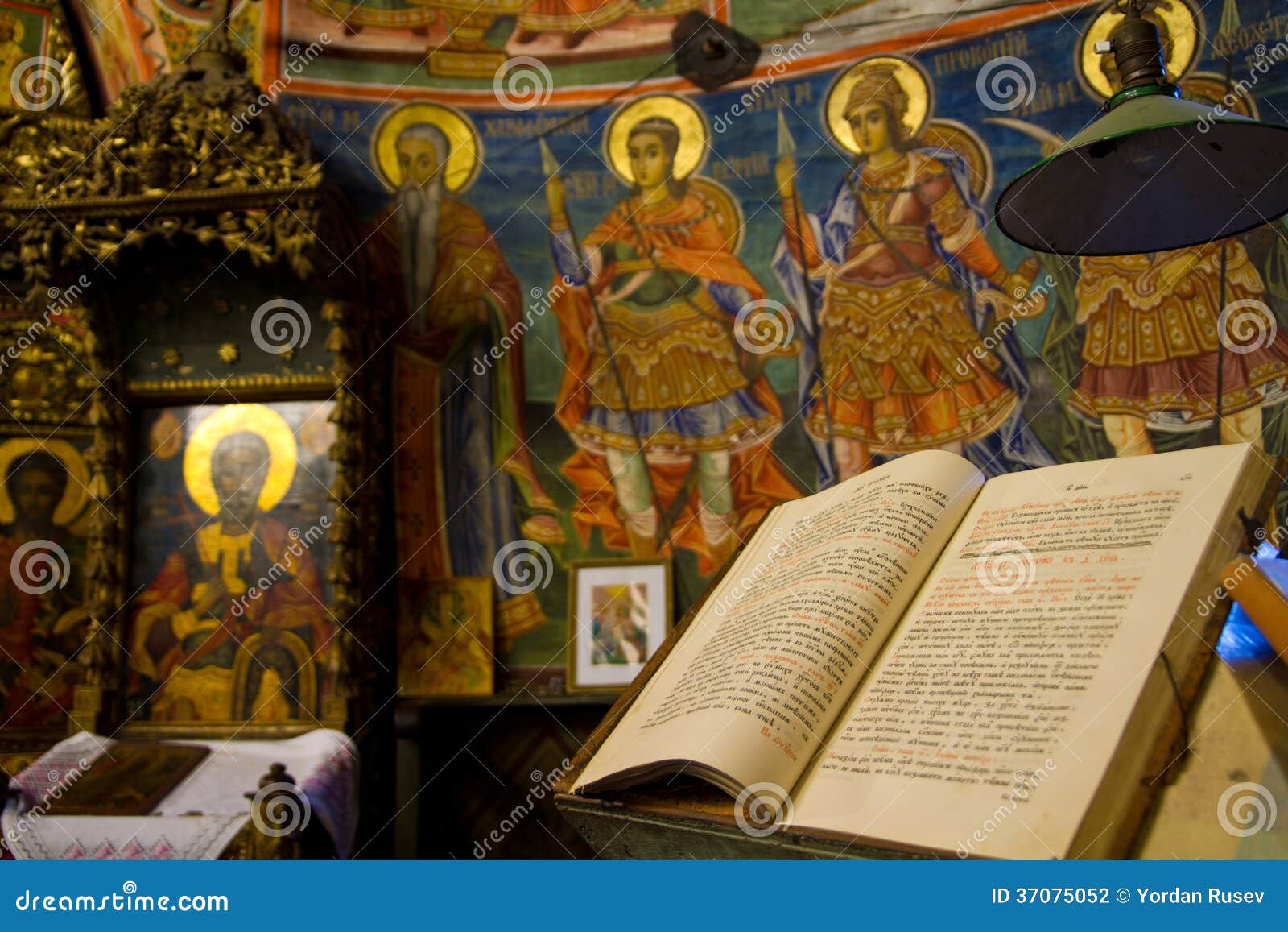 Holy bible on altar stock photo. Image of religion, brown - 37075052