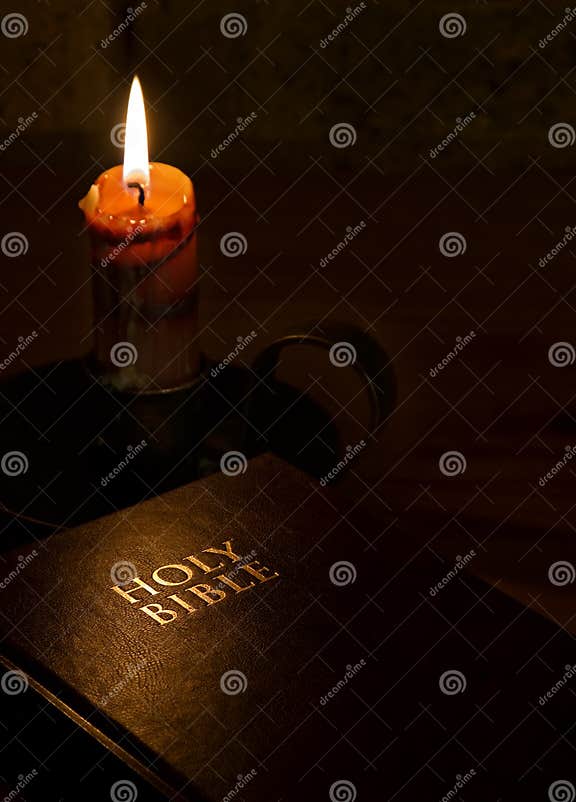 The Holy Bible by Candlelight Stock Image - Image of easter, religion ...