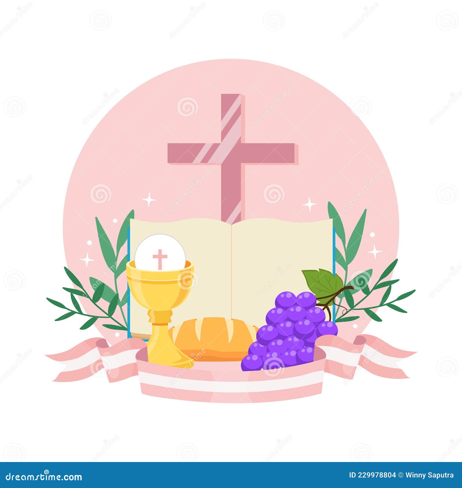 Holy Bible and Chalice with Host for First Communion Stock Vector ... Holy Bible and Chalice with Host for First Communion Stock Vector ...