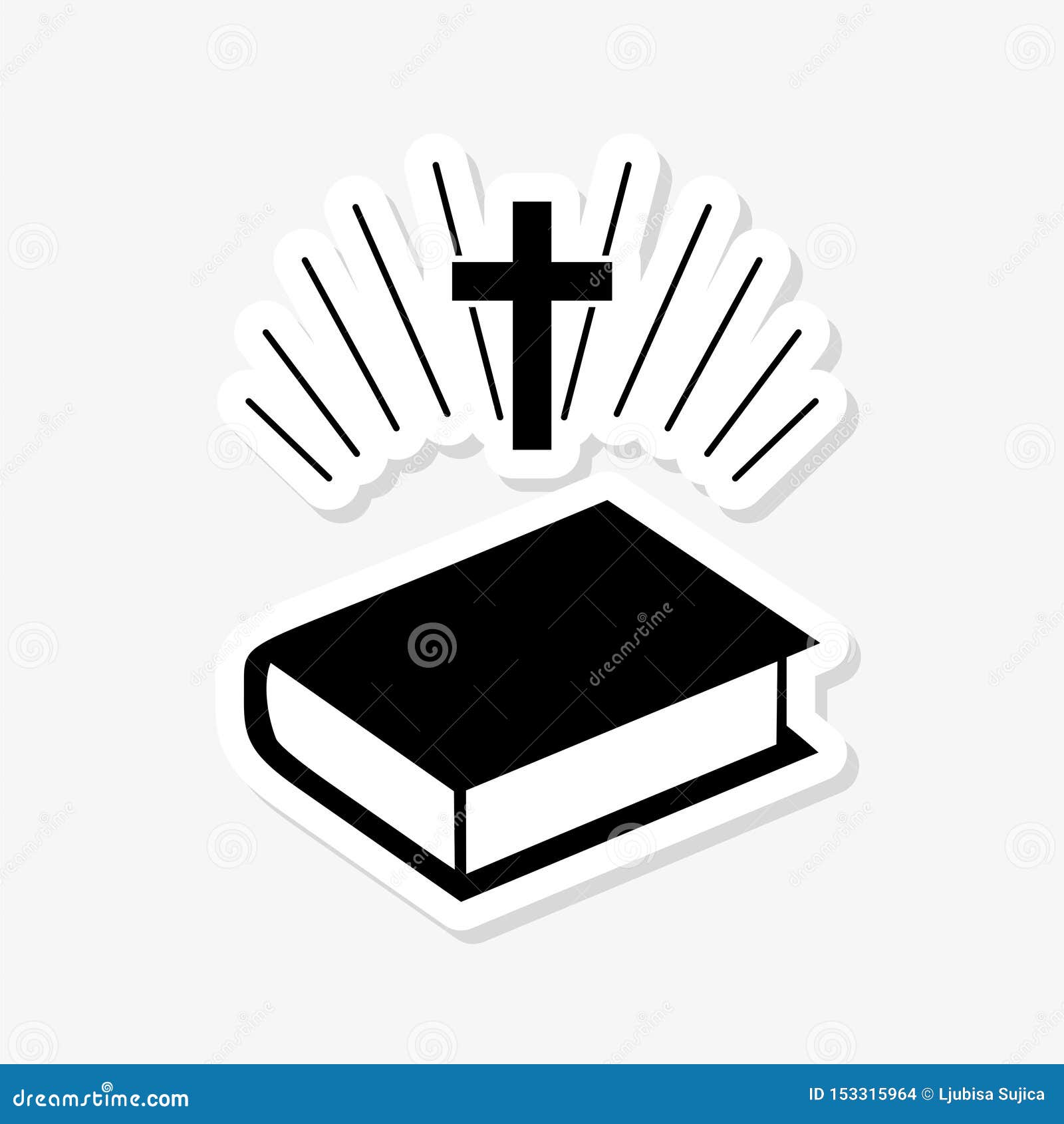 Holy Bible With Cross Sticker On White Stock Illustration Illustration Of Pixel Bible 153315964
