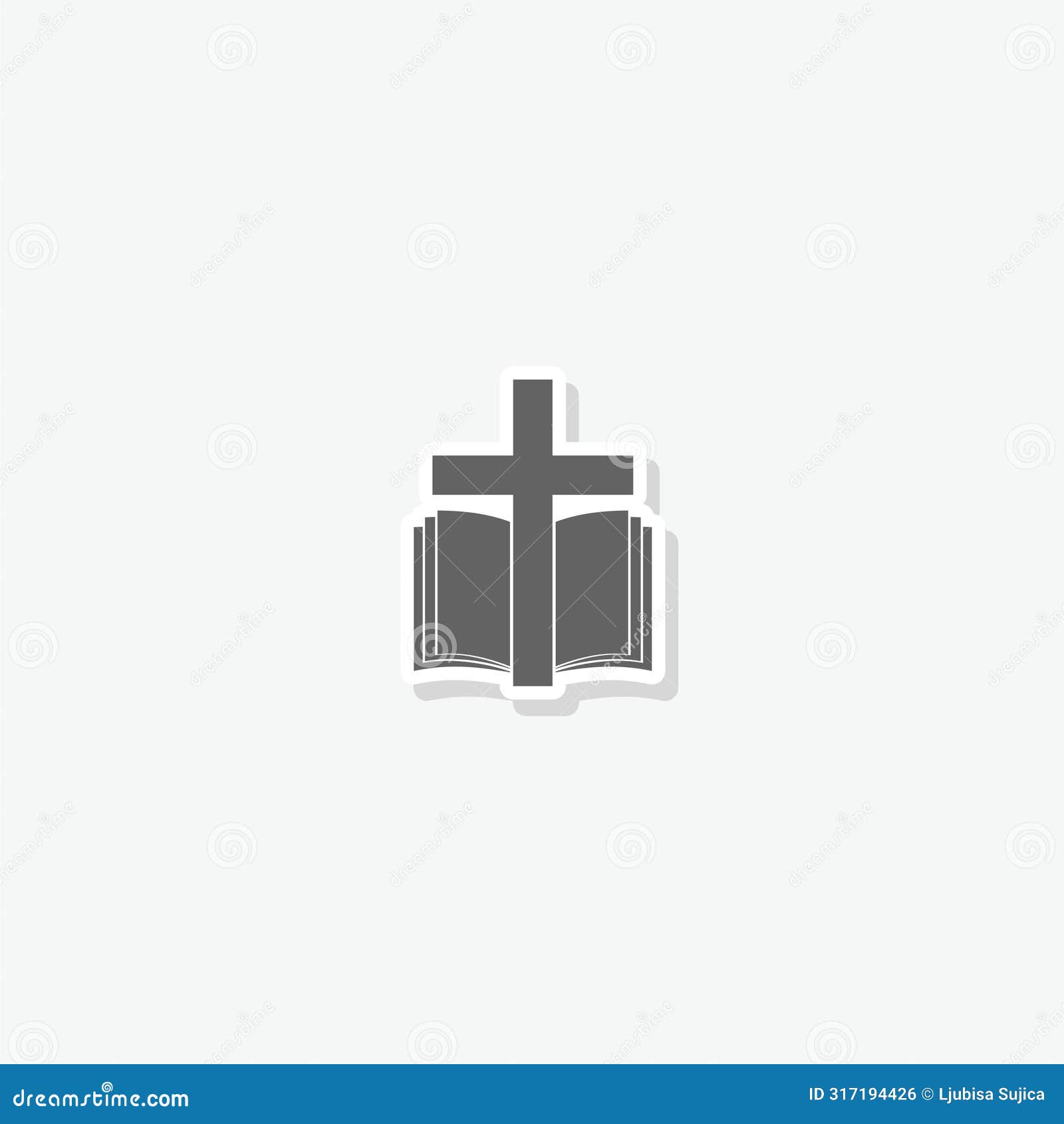 Holy Bible Icon Sticker Isolated on Gray Background Stock Vector ...