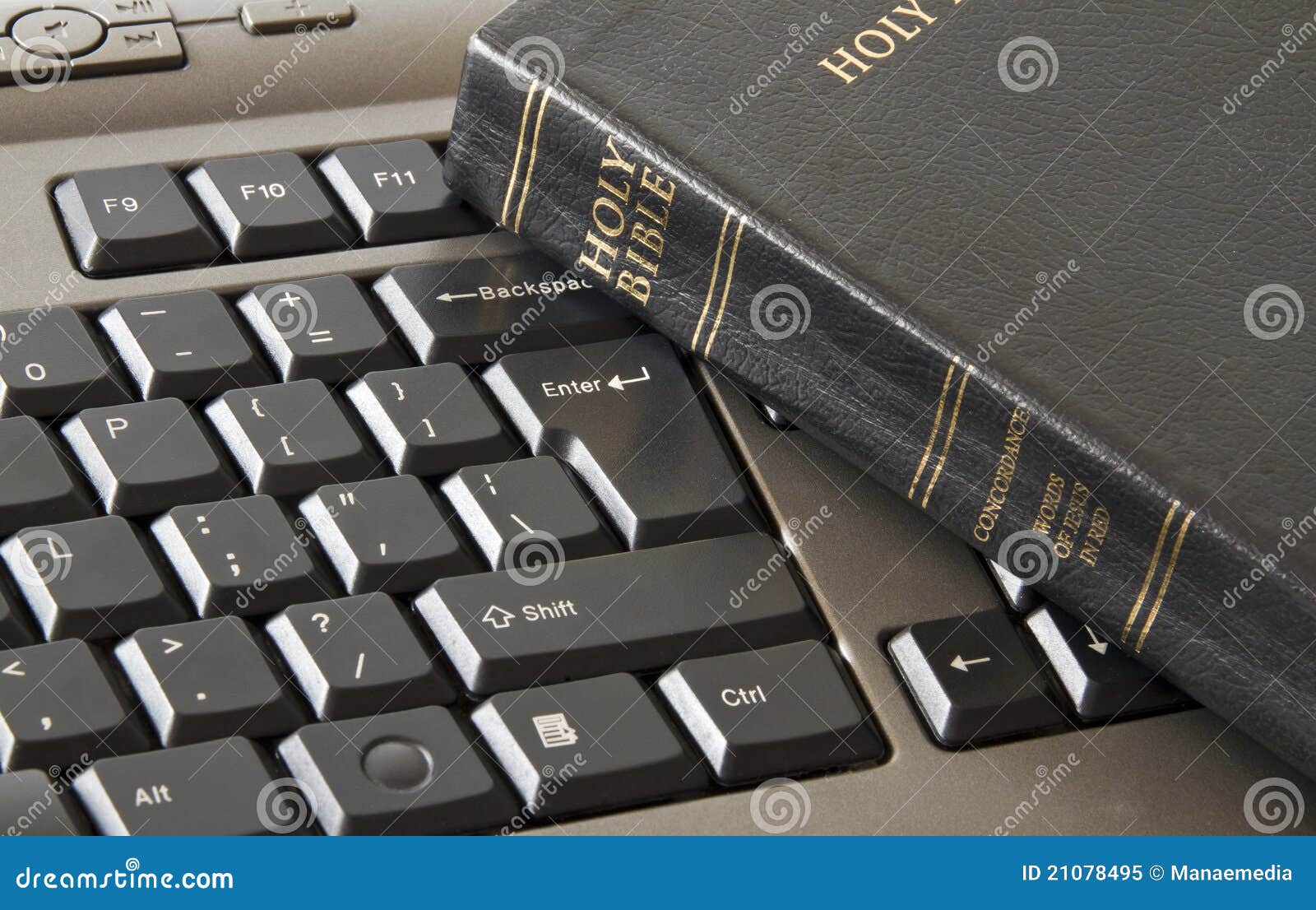 Holy Bible and keyboard stock image. Image of black, christian - 21078495