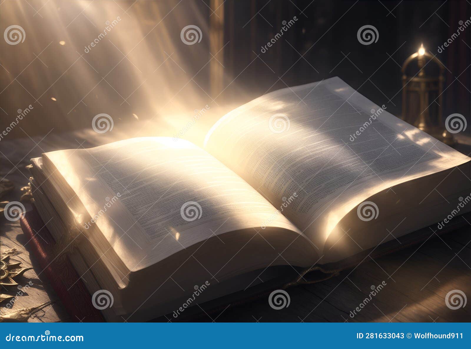 Holy Bible with Light Emitting from it. Generative AI Stock ...