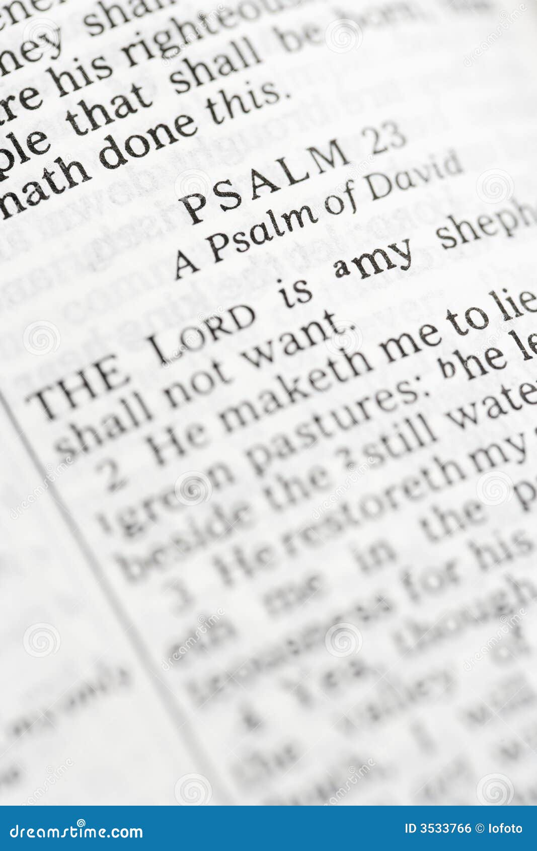 Holy Bible Psalm. stock photo. Image of faith, text, testament - 3533766