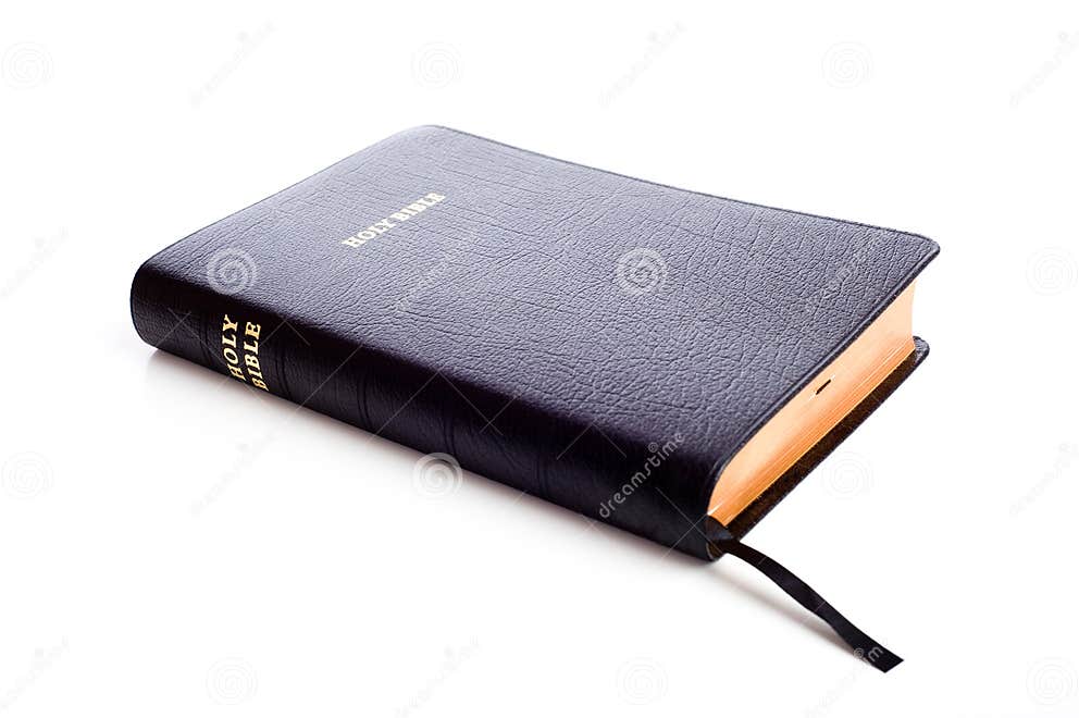 Holy Bible on White with Copy Space Stock Photo - Image of guidance ...