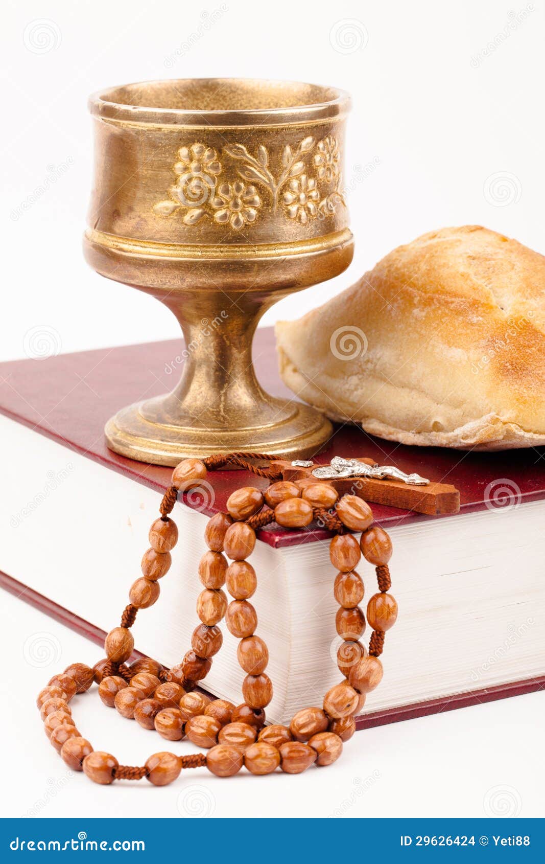 Holy bread stock photo. Image of book, communion, crucifix - 29626424