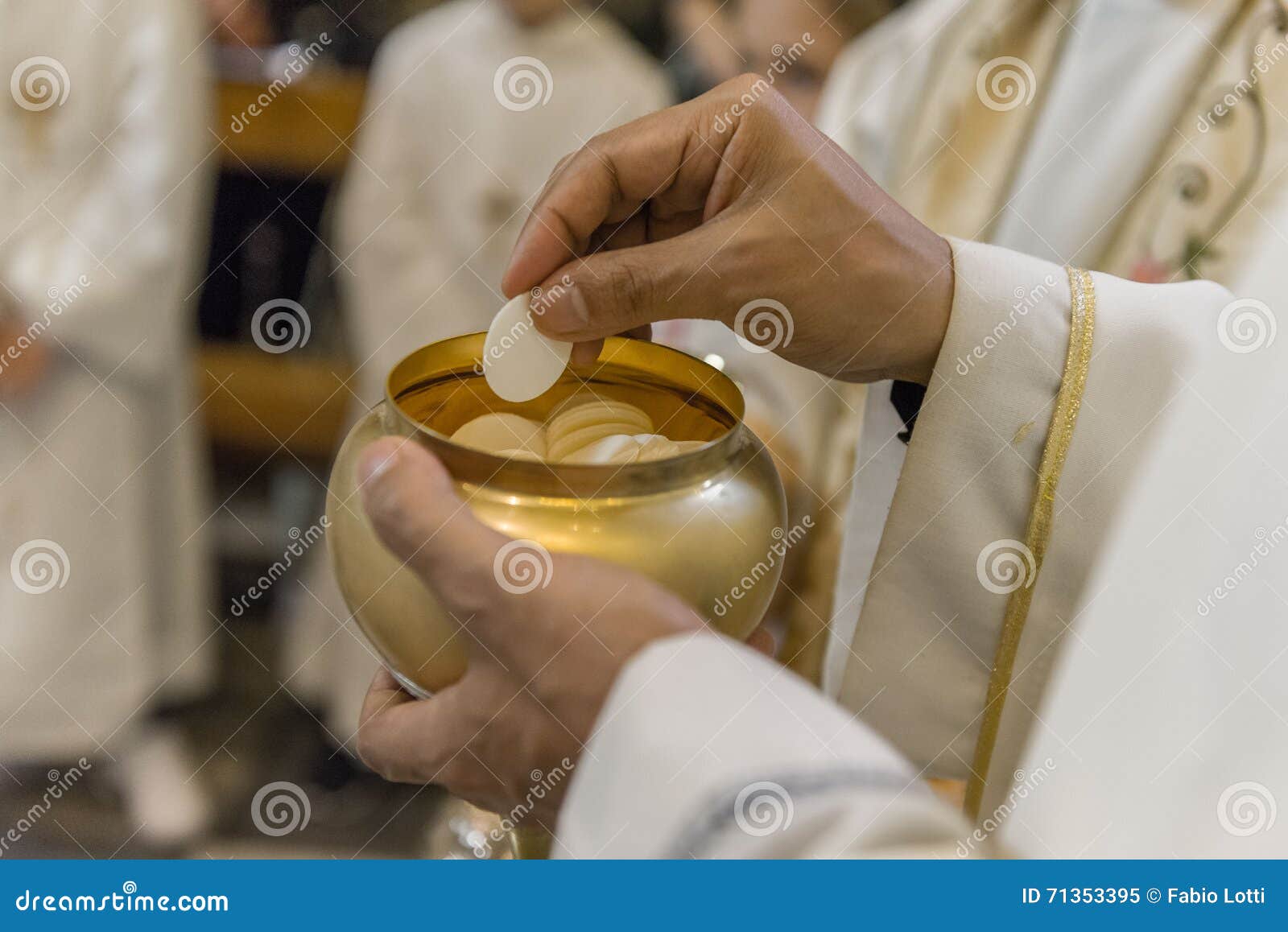 The Holy Bread during the Communion Stock Image - Image of rite ...