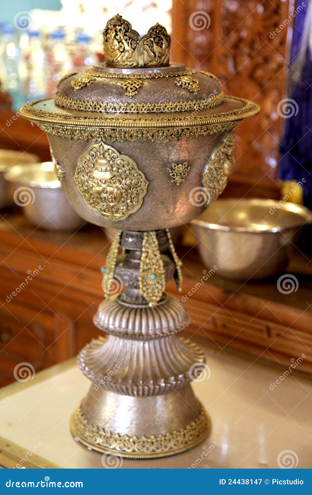 Holy buddhist pot stock image. Image of buddhist, antique - 24438147