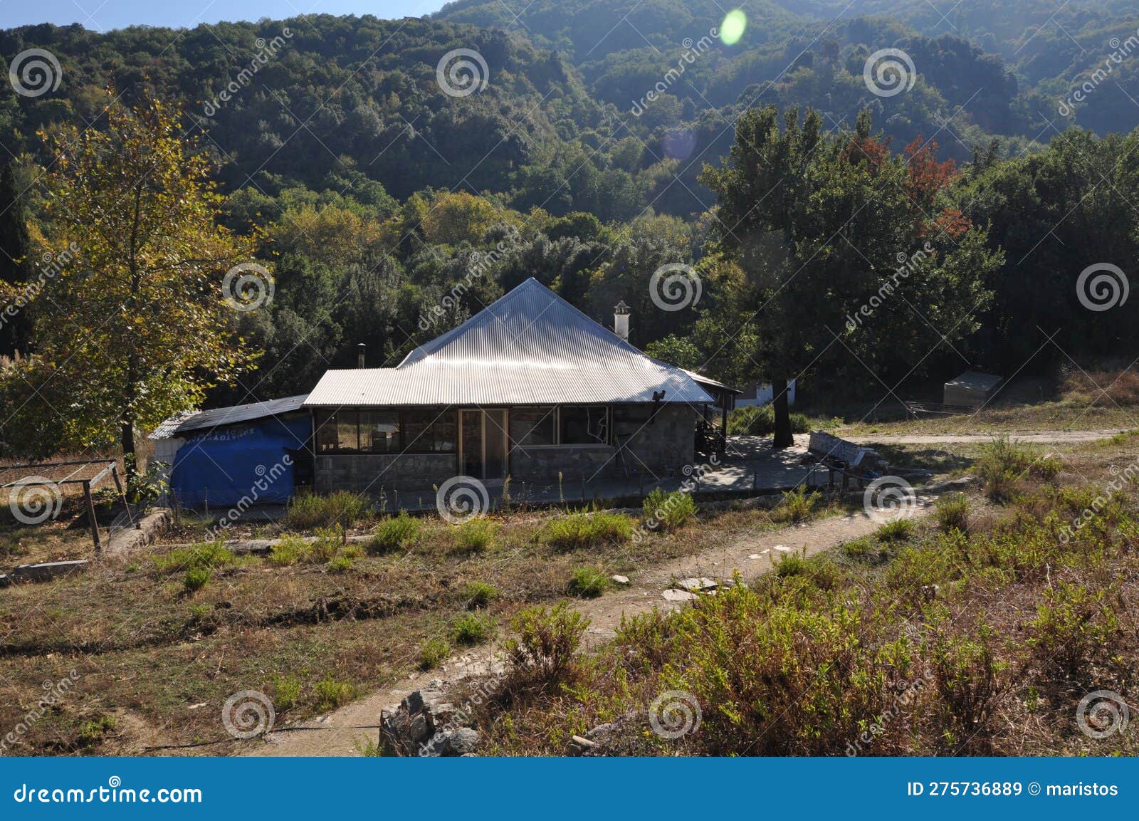 The Holy Cell of Hut is a Cell Built on Mount Athos Stock Image - Image ...