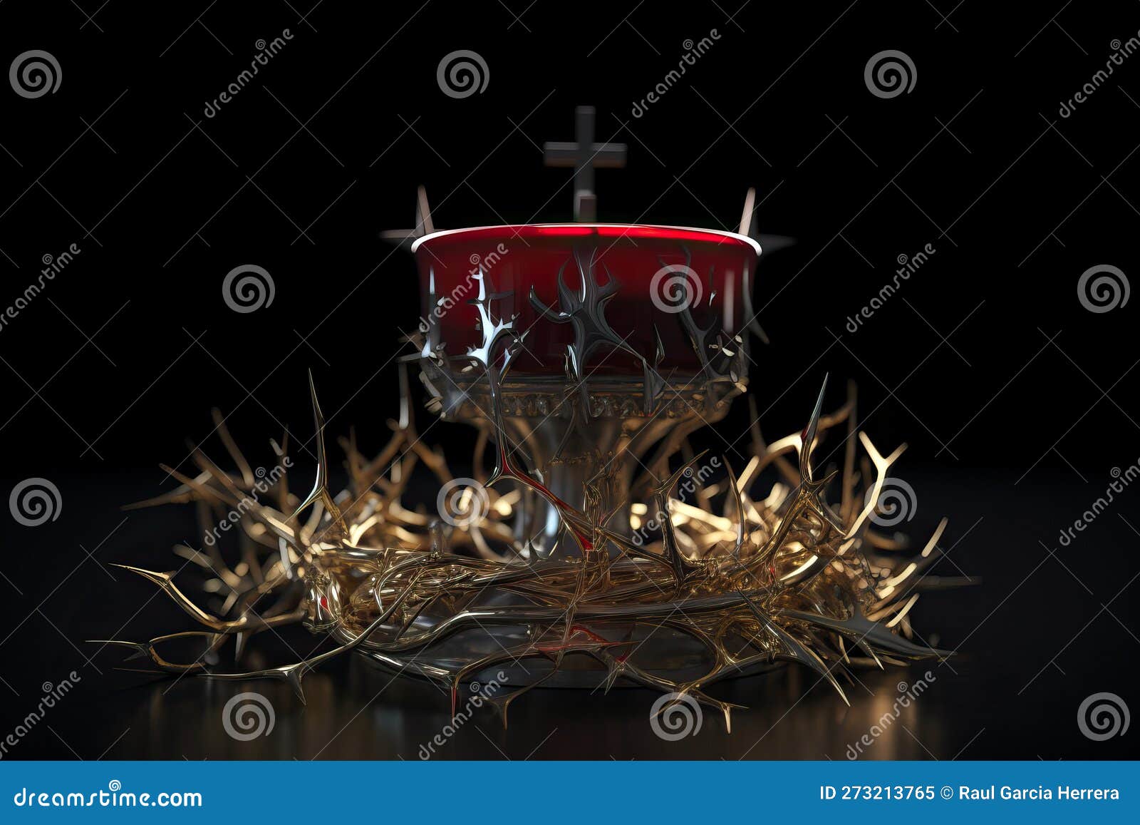 Holy Chalice and Crown of Thorns. Easter Communion, Passion and Holy ...