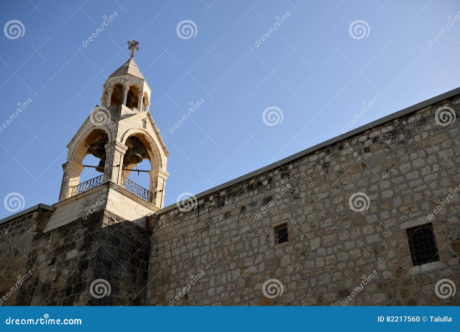 Holy Church of the Nativity Bell Tower Stock Photo - Image of bell ...