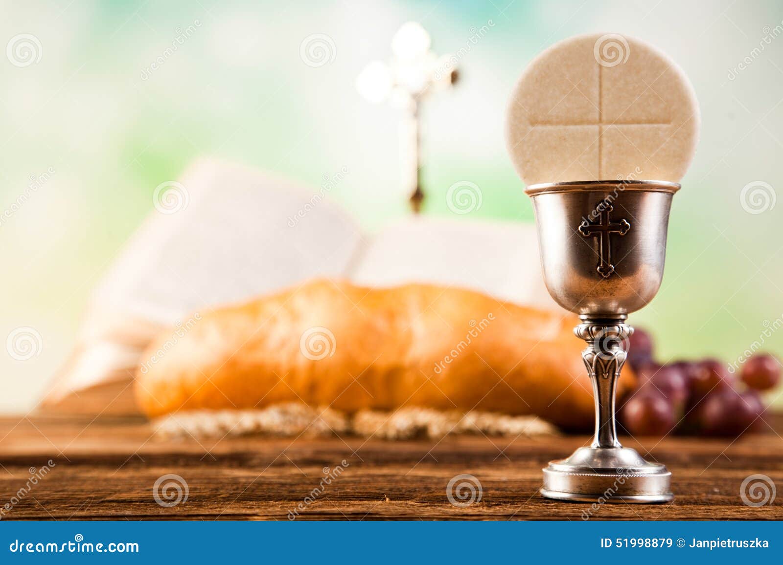 Holy Communion Elements On Old Paper Background Royalty-Free Stock ...