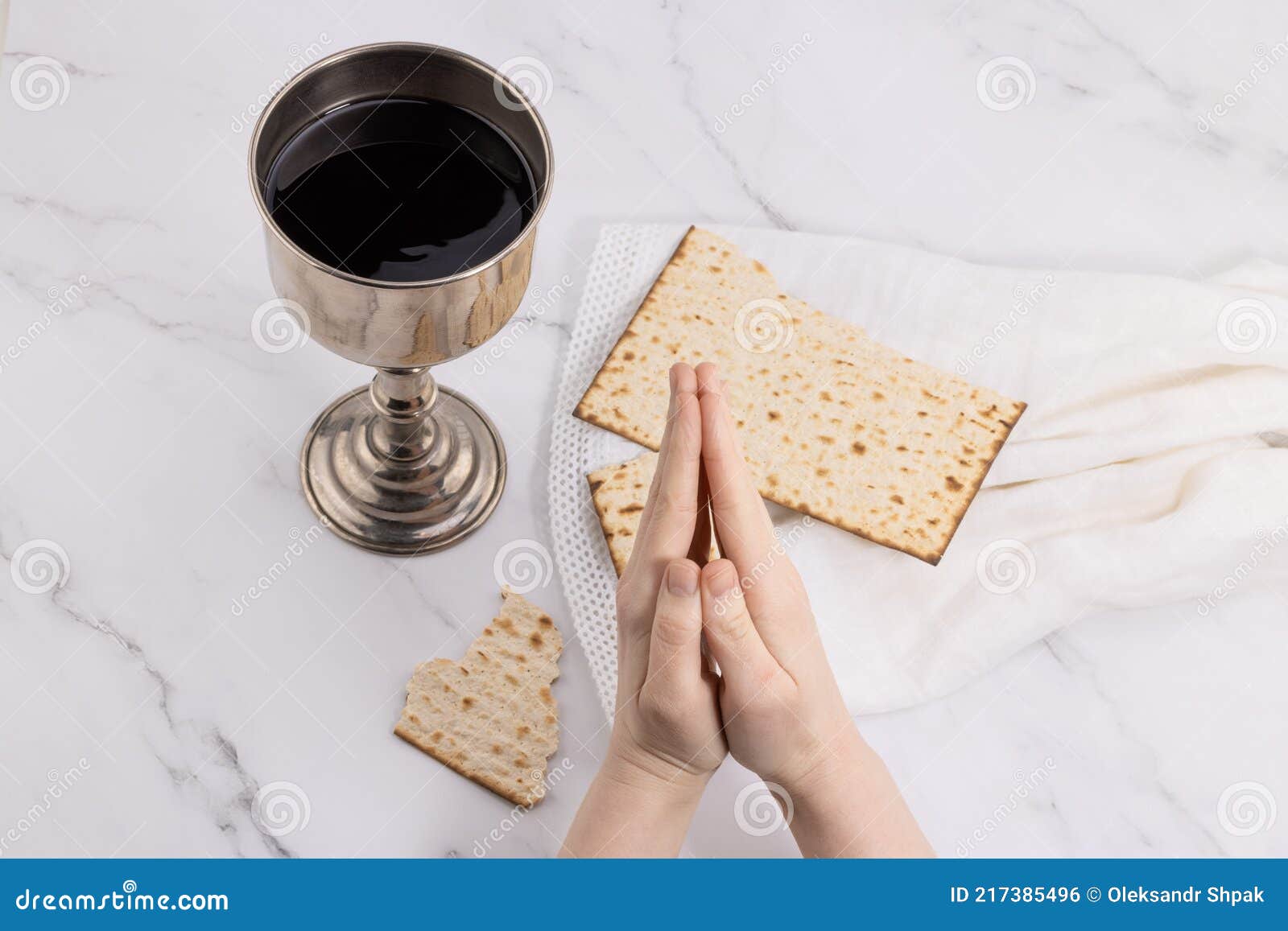Holy Communion Chalice with Wine and Bread. Lord`s Supper and Hands ...