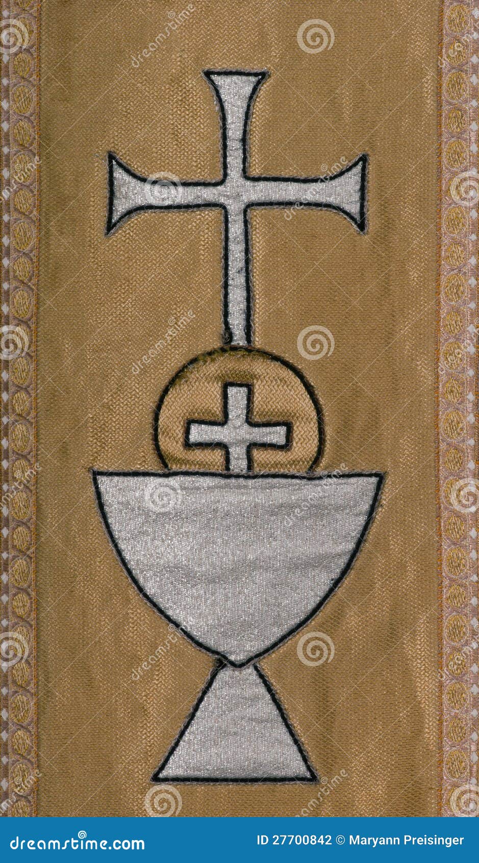 Holy Communion Christian Symbols Tapestry Stock Photo - Image of cloth ...